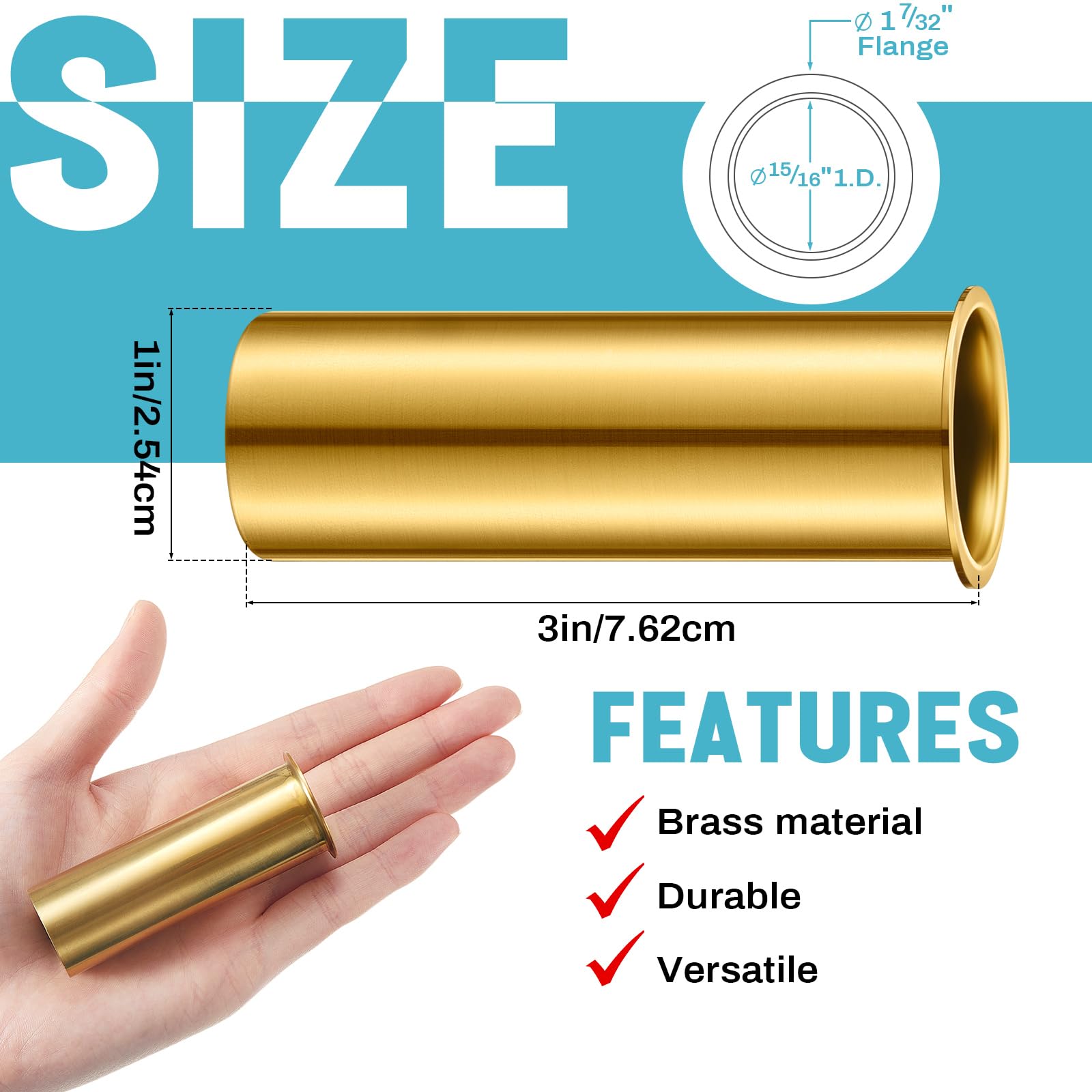 Snapklik.com : 3 Pcs Brass Drain Tube 3 X 1 Inches Boat Drain Tube Plug ...