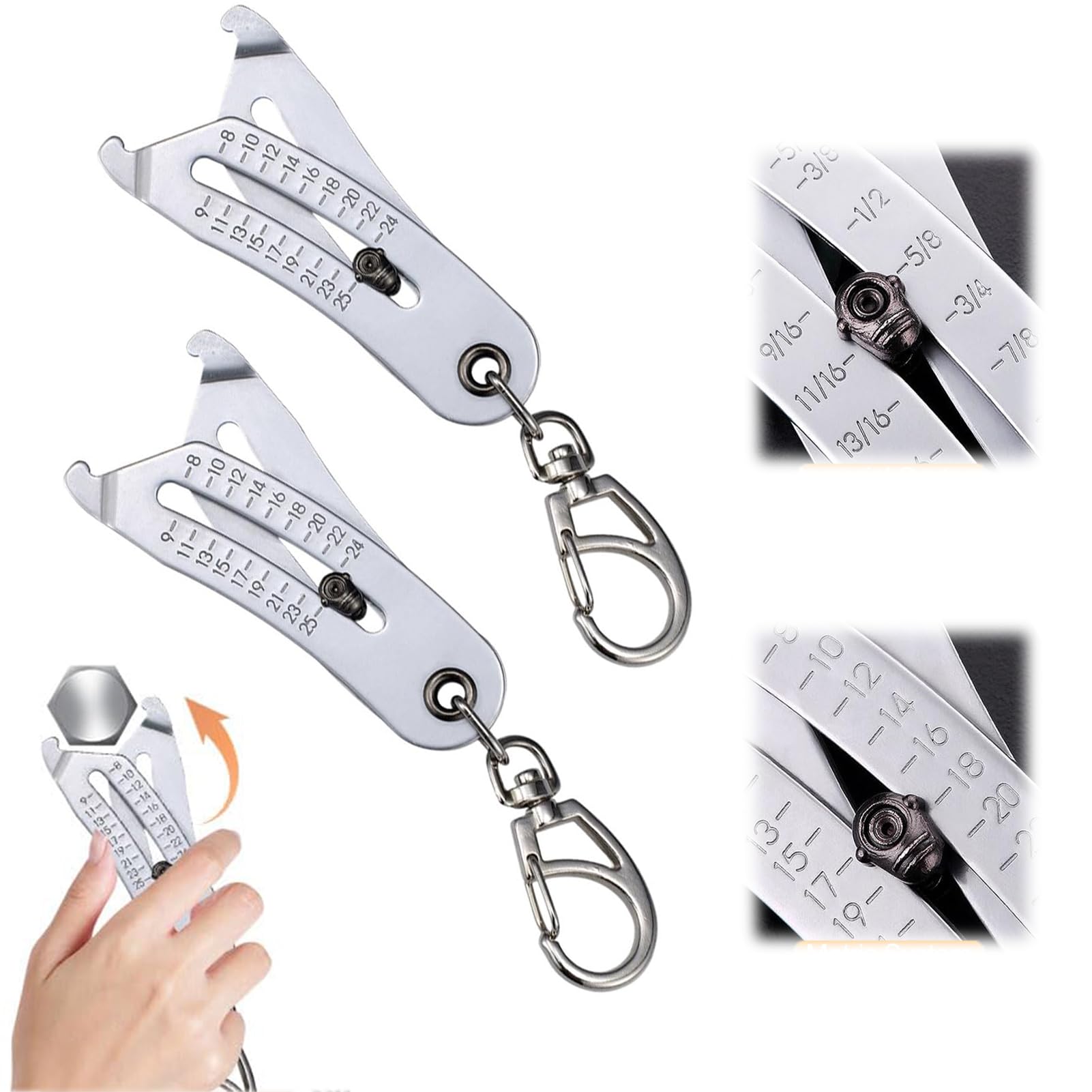 Nut And Bolt Thread Gauge Identifier Portable Thread Size Checker ...