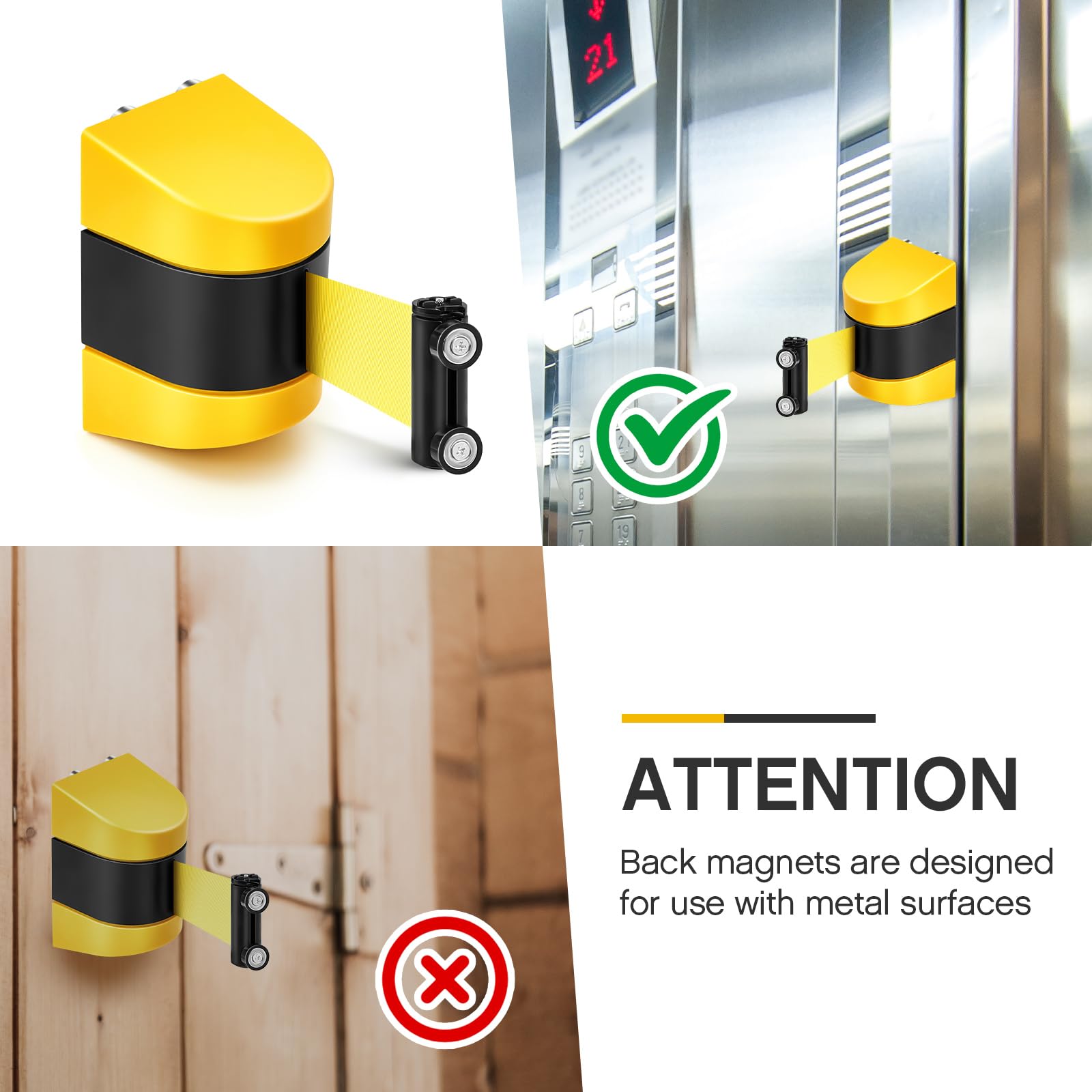 Snapklik.com : Barydat 16.4 Ft Magnetic Retractable Wall Mount Barrier ...