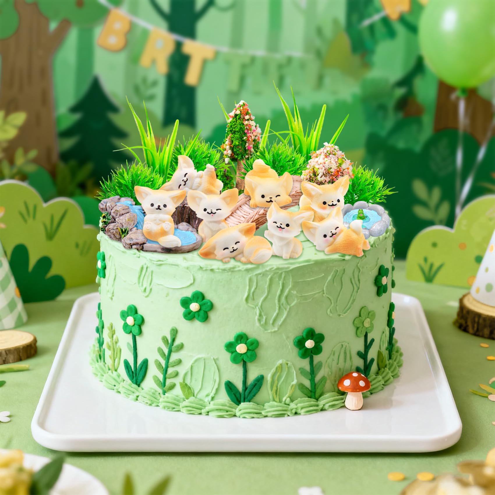 Snapklik.com : 24Pcs Fox Cake Topper Fox Cake Decorations Woodland ...