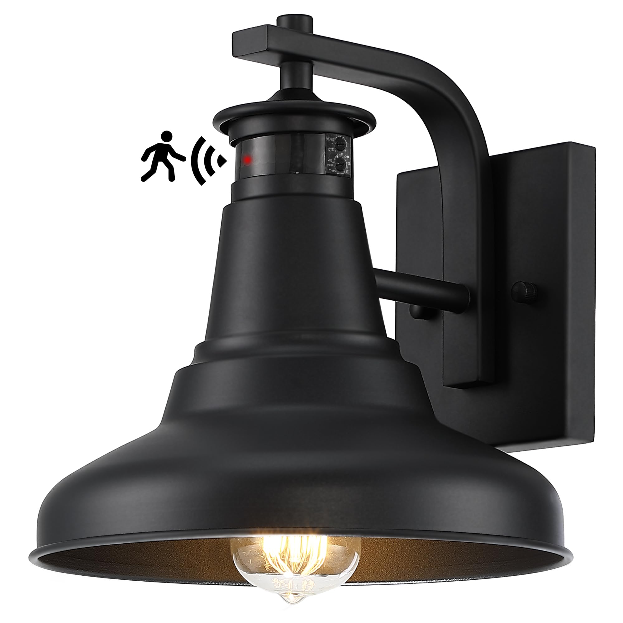 Untrammelife Motion Sensor Outdoor Wall Lights, Modern Black Dusk to ...