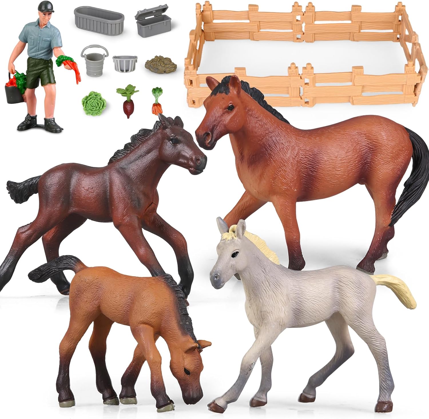 Amazon.com: Beberlu Horse Toys for Girls and Boys 3-12 Year Olds, 4 ...