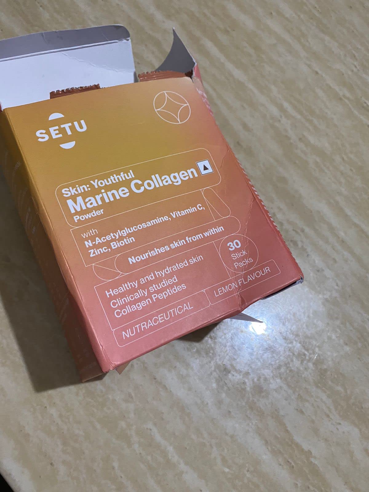 Setu Skin: Youthful Marine Collagen Powder (15 Sachets, Peach Mango ...
