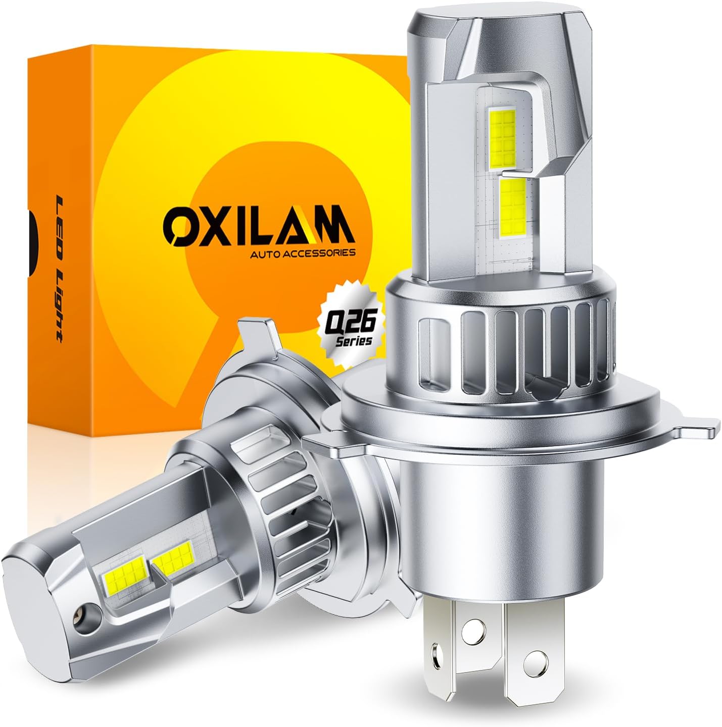 Amazon | OXILAM H4 LED ヘッドライト 車検対応 HI/LO切替 H4 led 4倍明るさUP 6500K ホワイト 高輝度LEDチップ搭載 爆光 取り付け簡単 光軸調整 ...