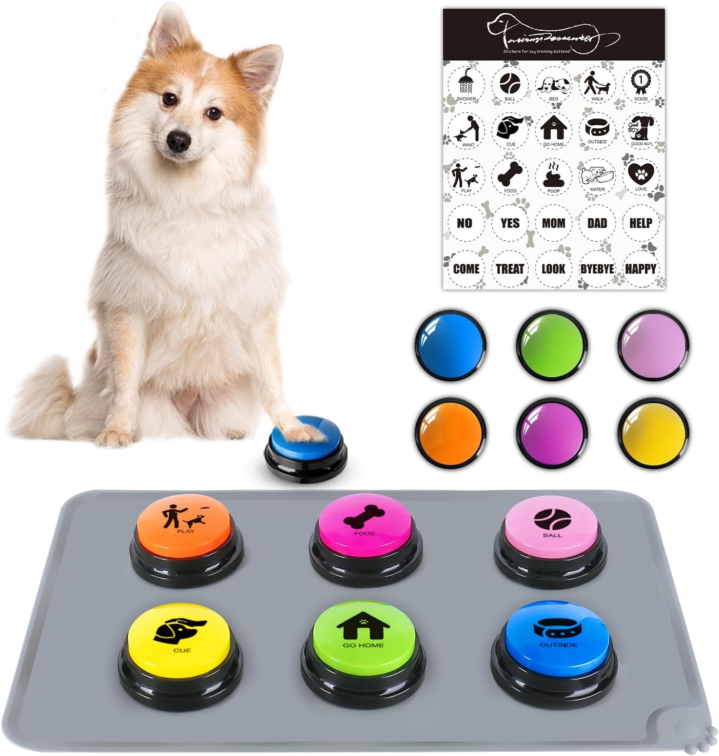 Dog Buttons for Communication and Training, 6 Pack Recordable Dog ...