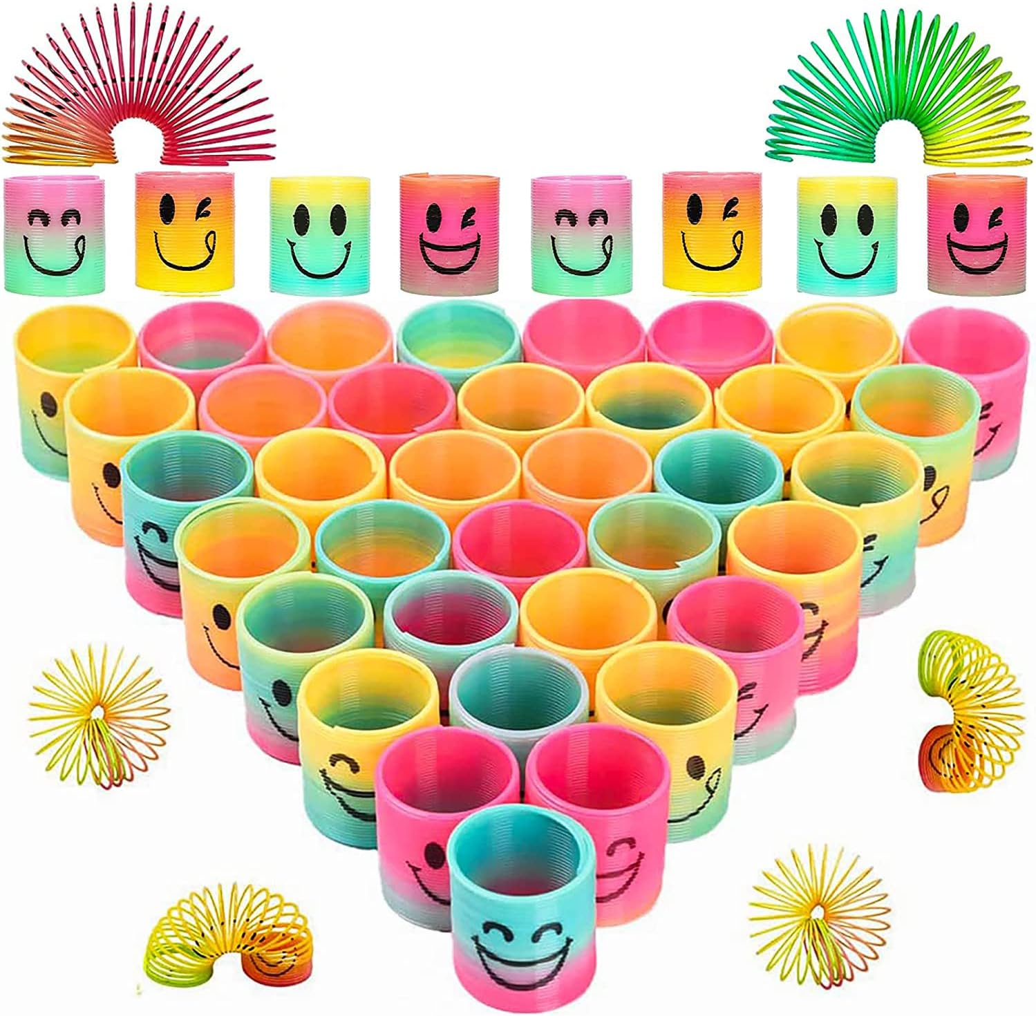 BABYG Mini Slinky Rainbow Springs Toy for Party Bag Fillers,24pcs Coil ...