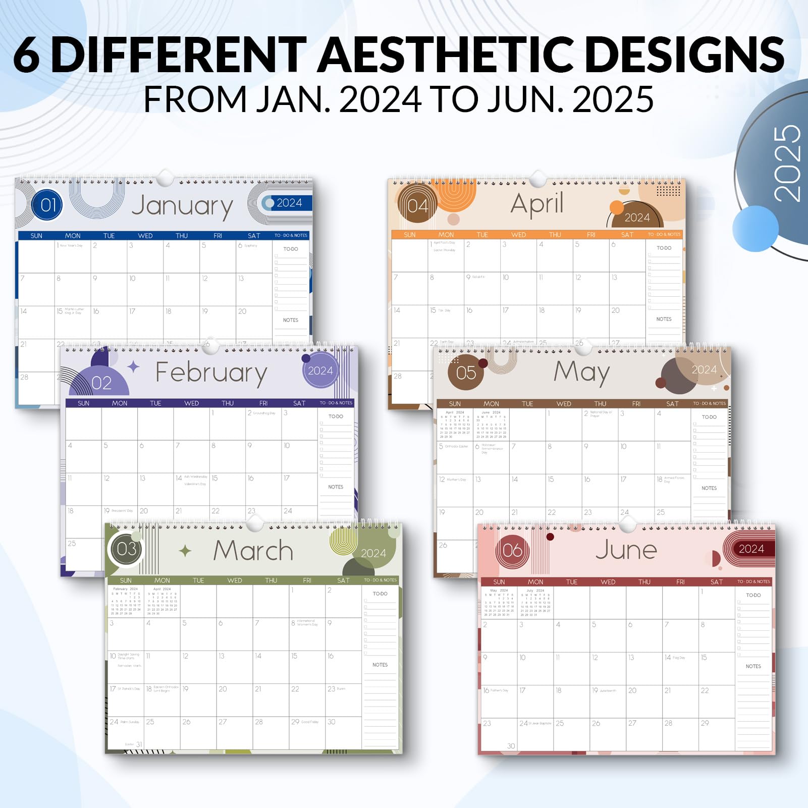 Snapklik.com : Wall Calendar 2024-2025, Calendar Planner 14.5" X 11.5 ...