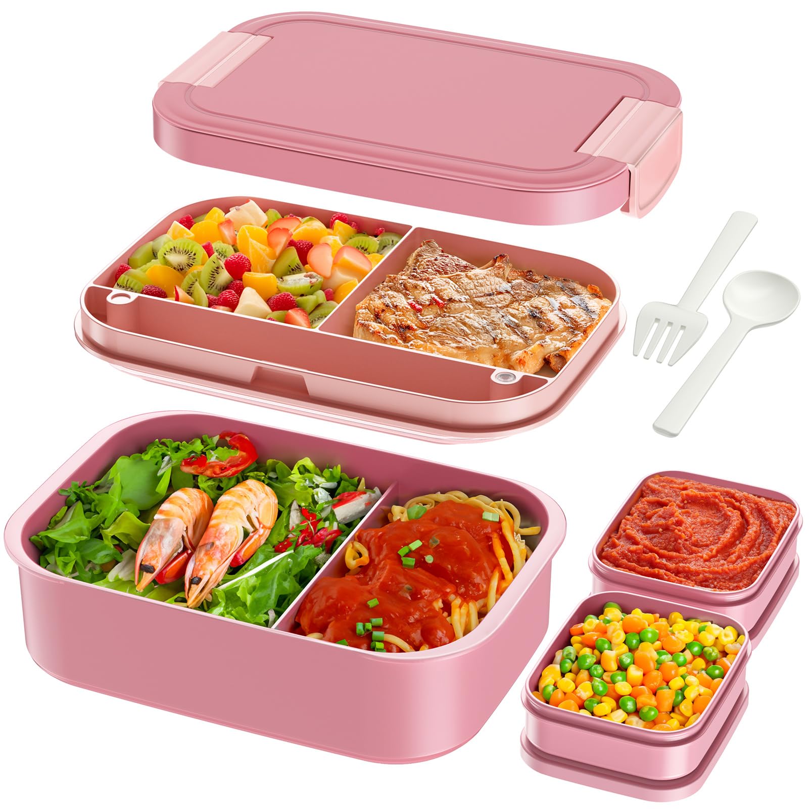 Amazon.com: Adult Lunch Bento Box - 66oz / 1960ml Bento Box for Adult ...