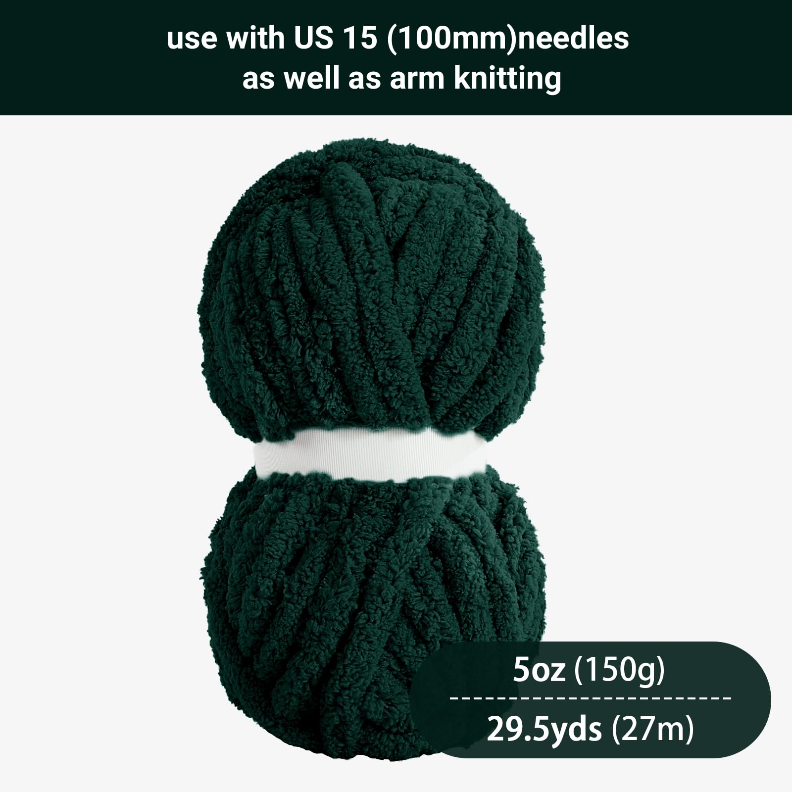 Snapklik.com : Dark Green Chunky Chenille Yarn For Hand Knitting,Fluffy ...