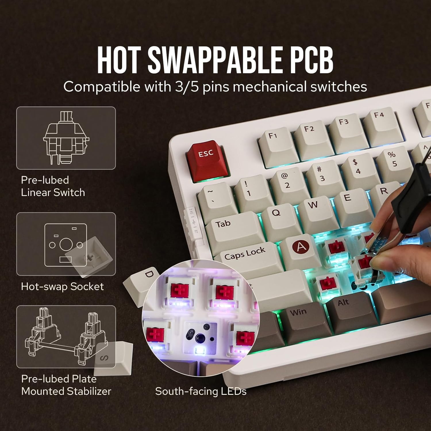 EPOMAKER EK98 Wireless Gaming Keyboard, Tri-Mode Philippines | Ubuy