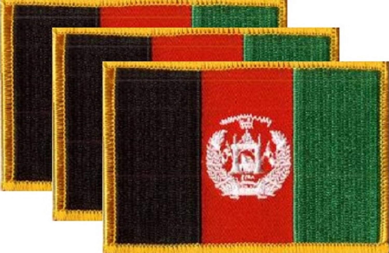 Amazon.com: Pack of 3 Afghanistan Flag Patches 3.50 x 2.25 Inch Pack of ...