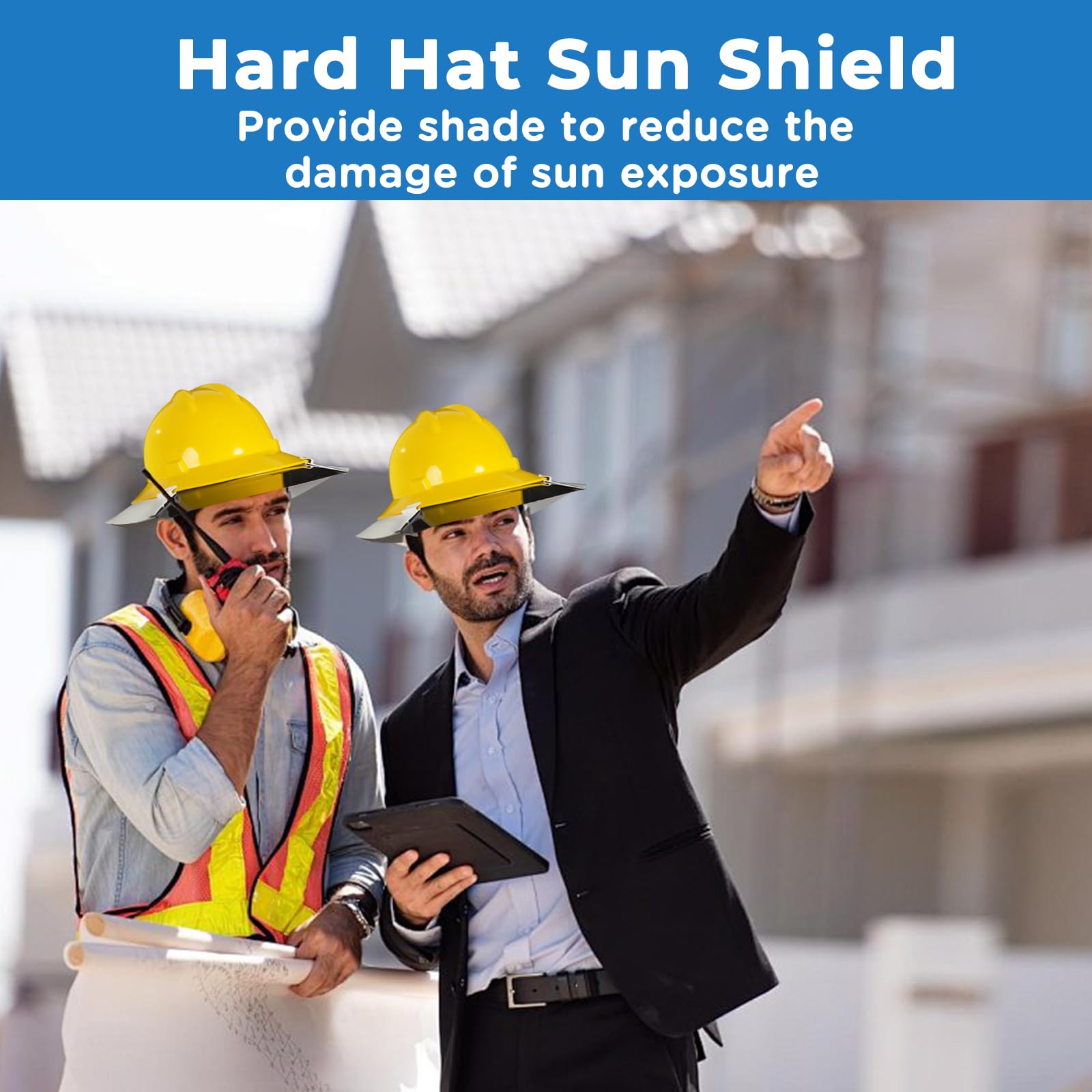Hard Hat Sun Shade Fits Standard V-Gard Full Brim Attachment,Reusable ...