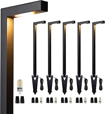 Gardenreet Outdoor Pathway Lights Brass, LED Landscape Path Lights, Low ...