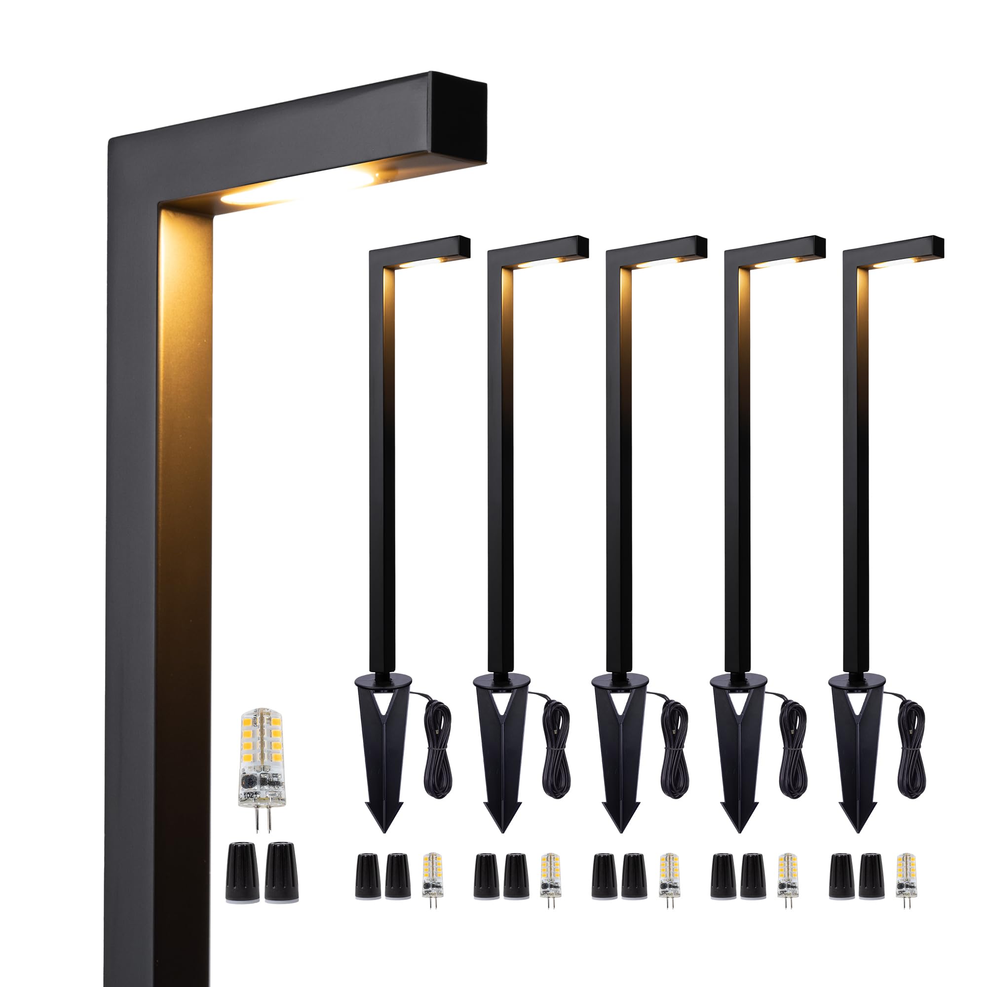 Gardenreet Outdoor Pathway Lights Brass, LED Landscape Path Lights, Low ...