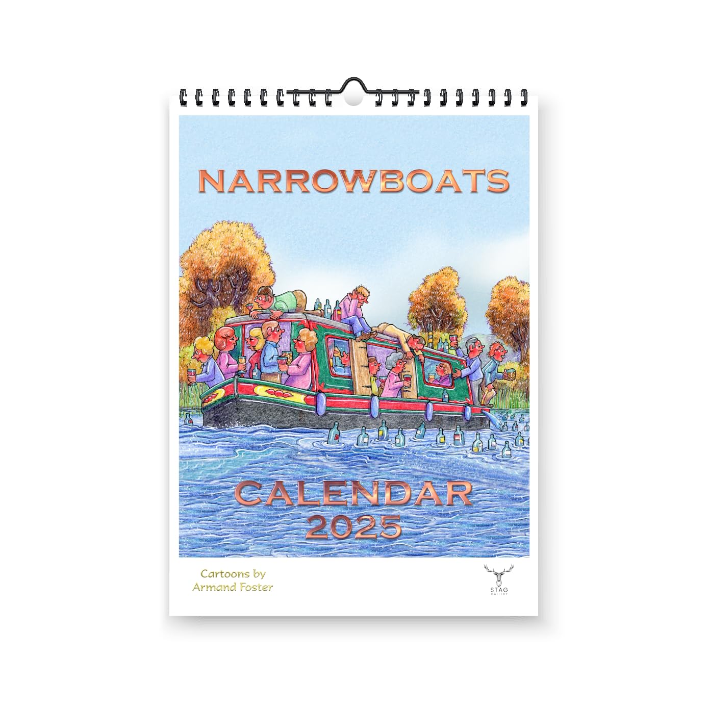 Narrowboats Humour Cartoon Funny 2025 Yearly Wall Hanging Calendar ...
