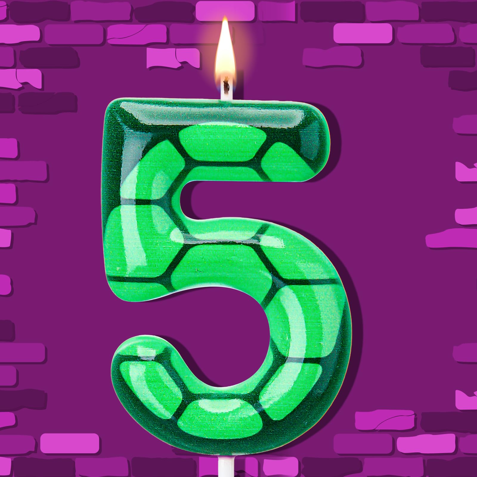 Amazon.com: Conelist Number 5 Cartoon Turtle Theme Birthday Candle ...