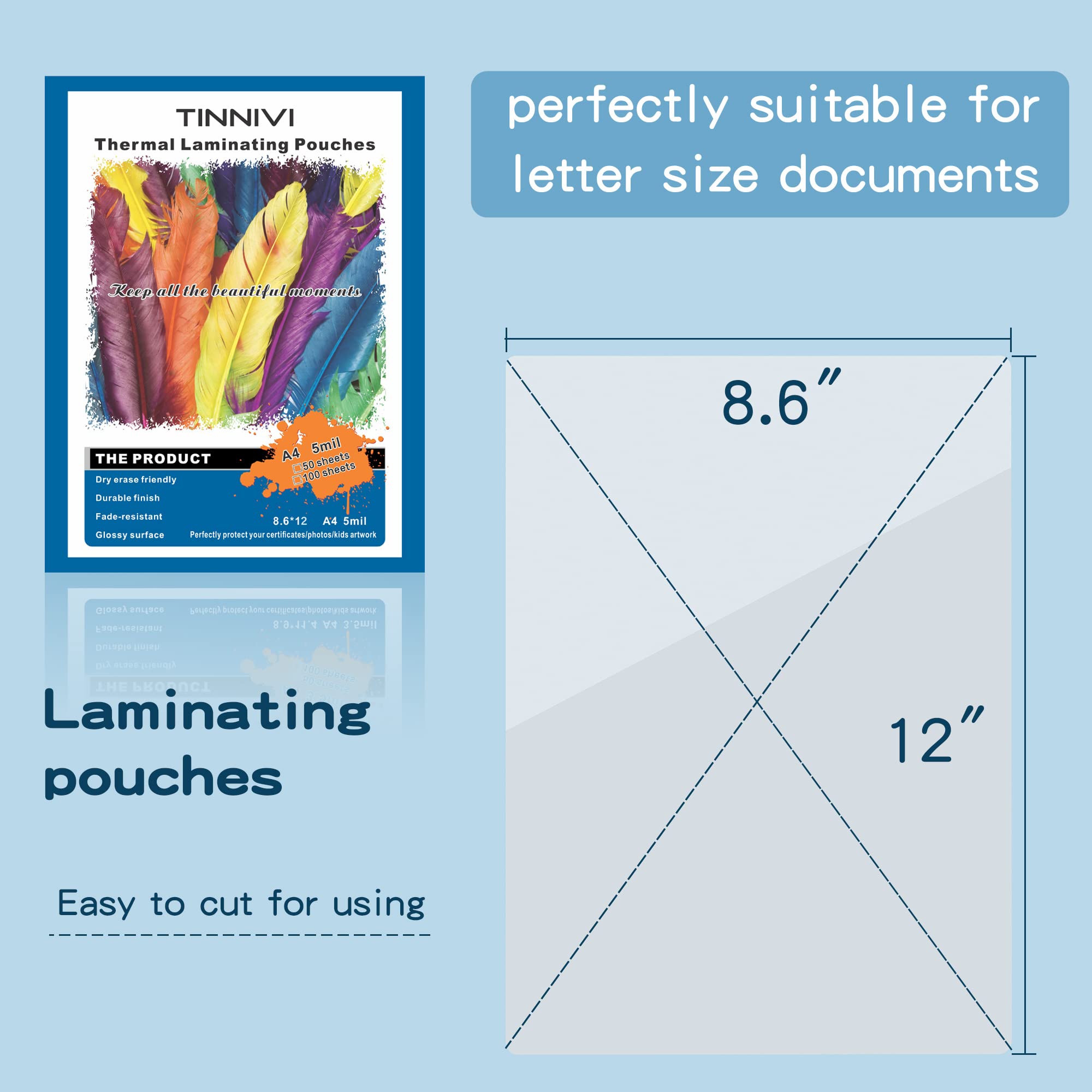 Snapklik.com : Thermal Laminating Pouches, 5Mil, 8.6"x12" Inches For ...