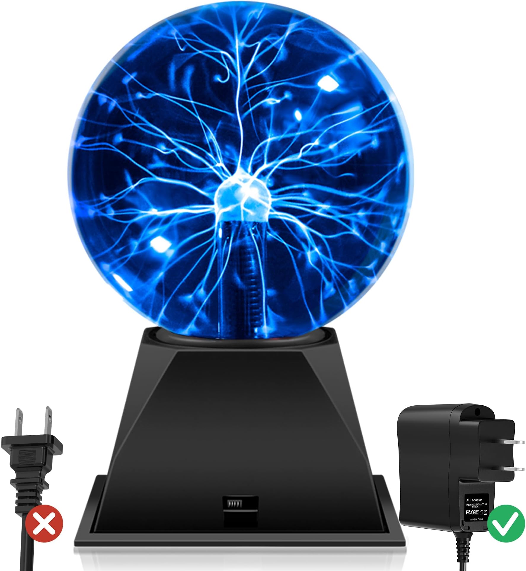 Amazon.com: Gresus 3 Inch Battery or USB Powered Magic Plasma Ball Lamp - Touch Sensitive ...
