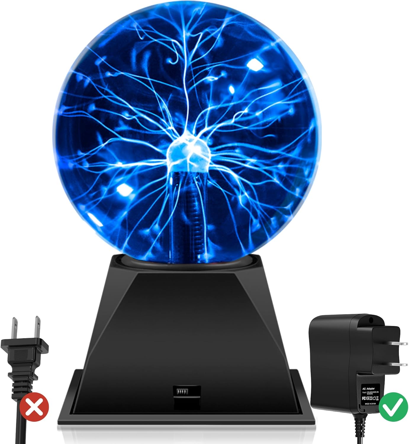 Amazon.com: Flashmen Plasma Ball Lamp 5 inch Science Gift Touch & Sound ...