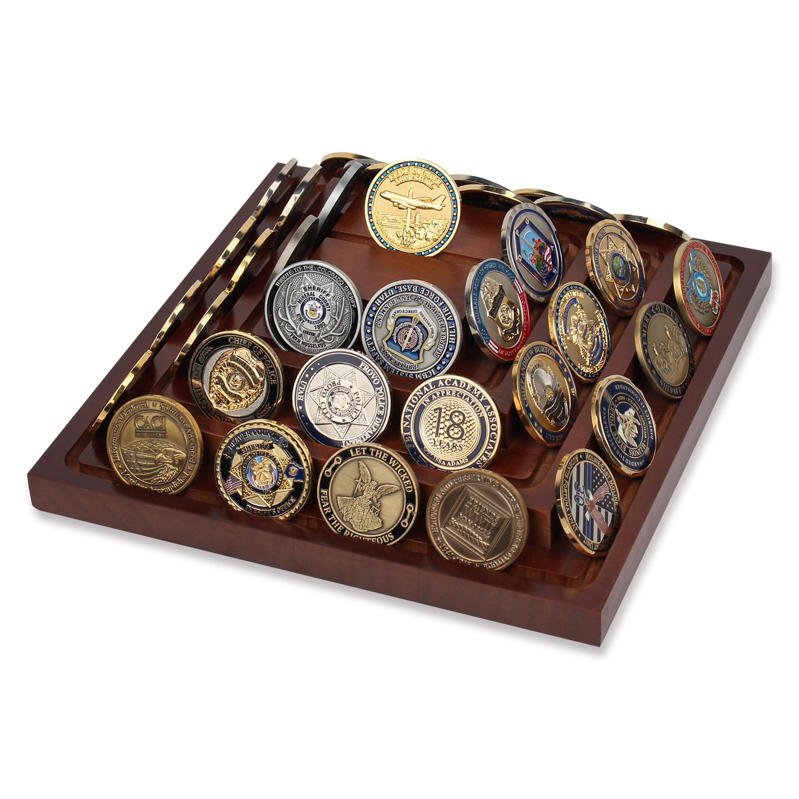 Snapklik.com : Samplife 4-Tier Wooden Coin Rack Holds 45 CoinsMilitary ...