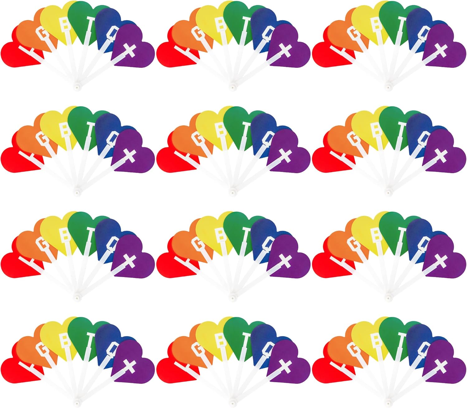 Amazon.com: Blowata 12 PCS Pride Accessories, Rainbow Folding Handheld ...