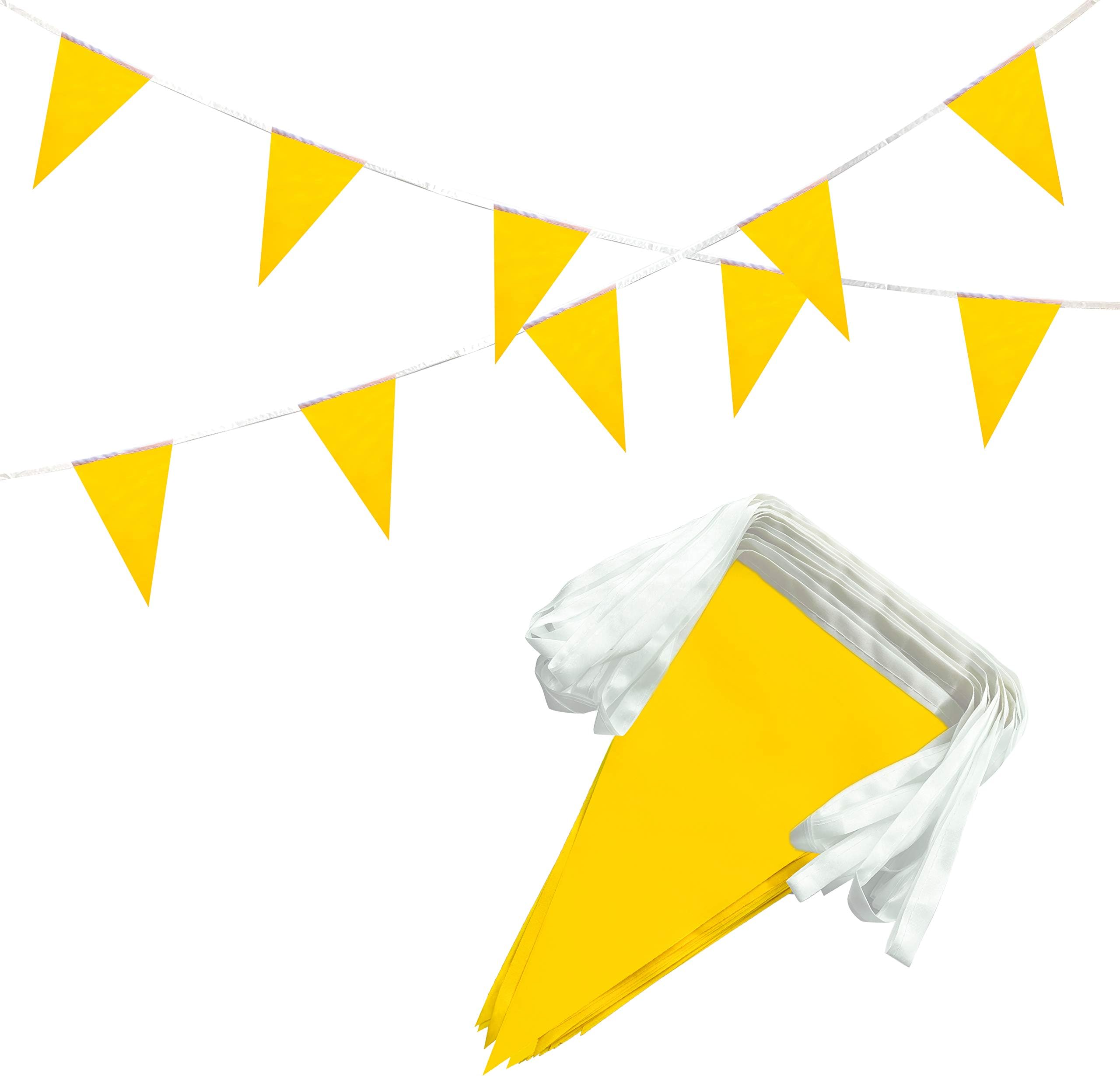 Amazon.com: TSMD Solid Yellow Pennant Banners Flags String DIY Bunting ...