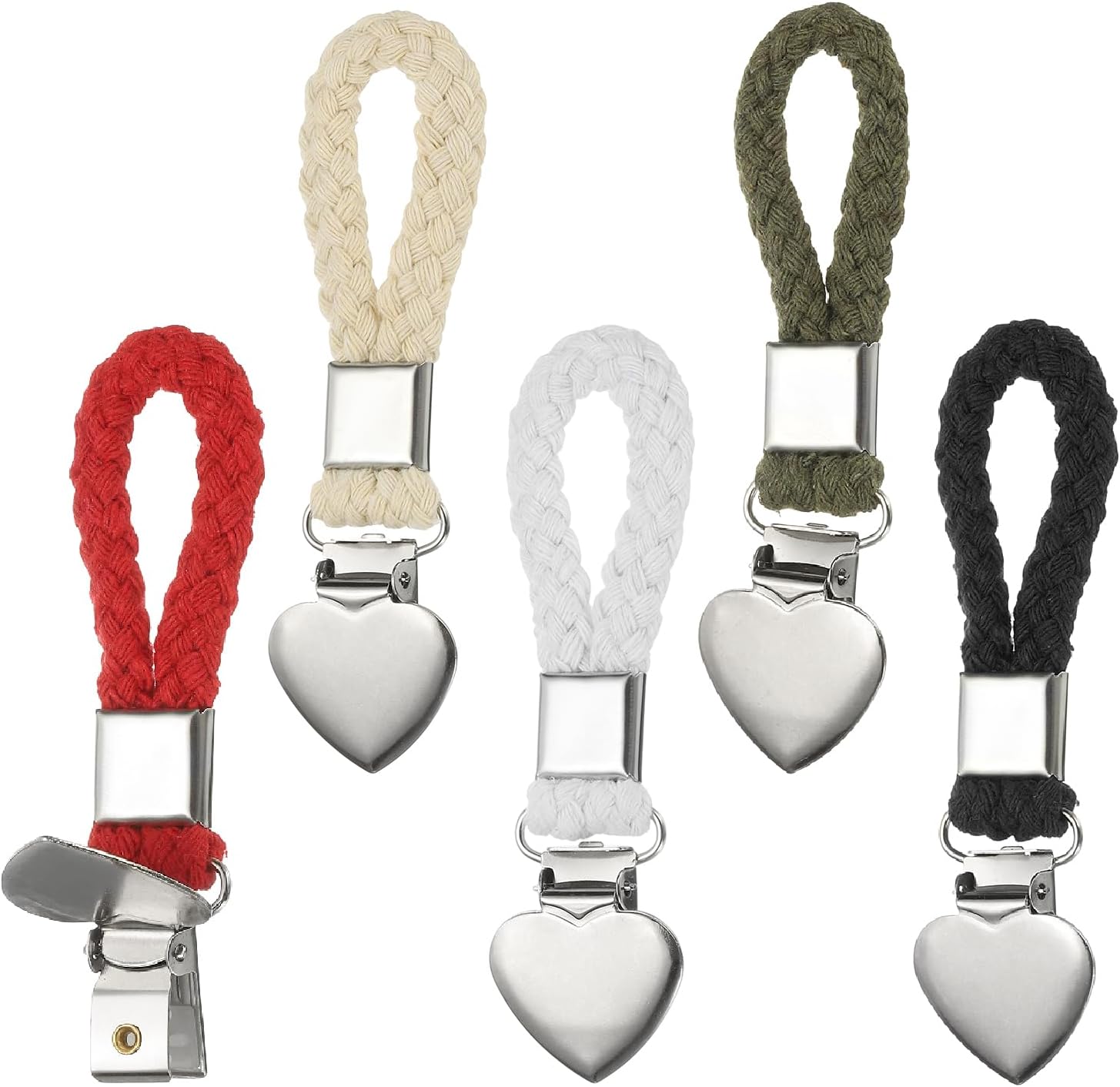Amazon.com: PATIKIL 5 Pcs Hanging Tea Towel Clips, 1.2" Width Braided ...