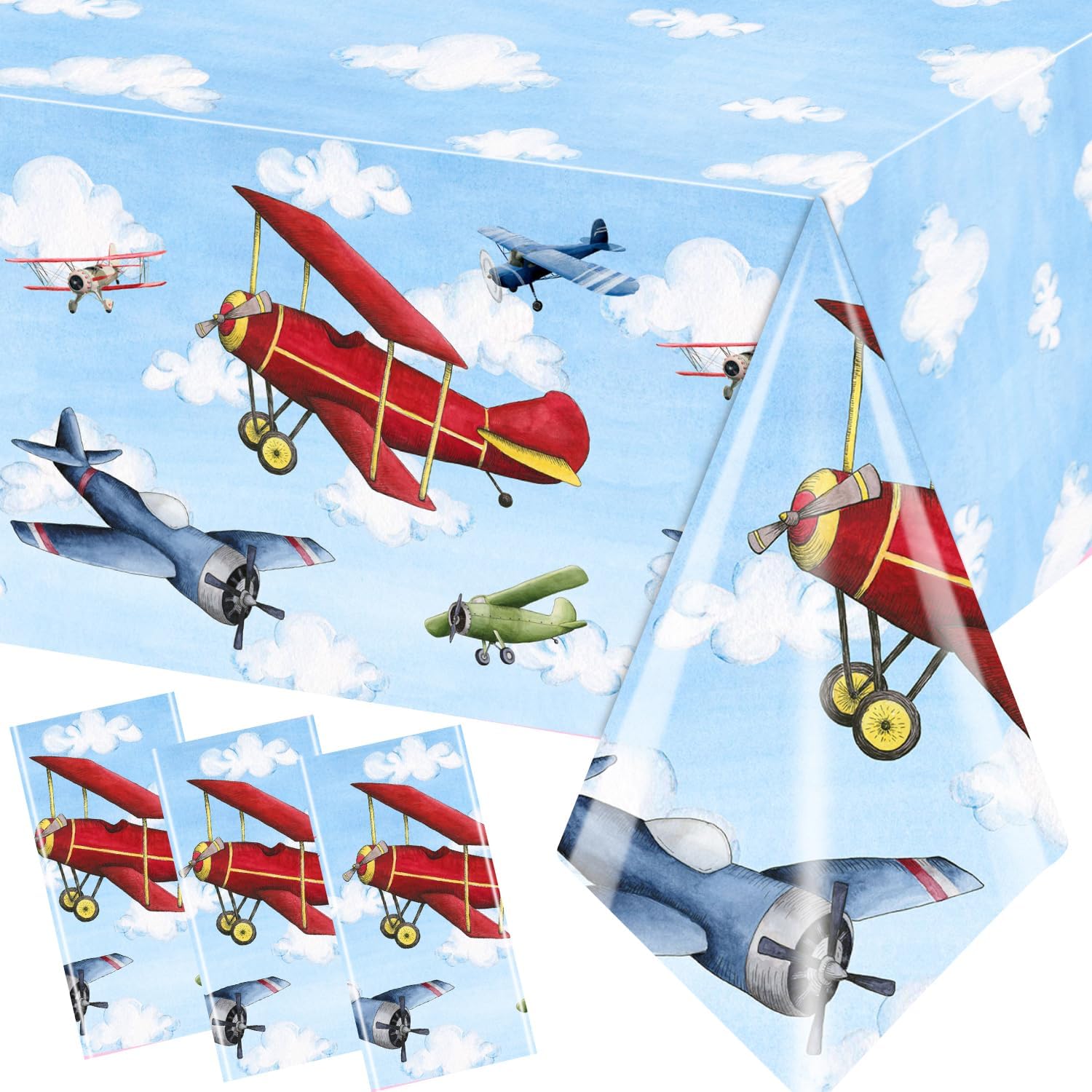 Amazon.com: INSPIREYEE 4 Pack Airplane Party Tablecloth Decoration ...
