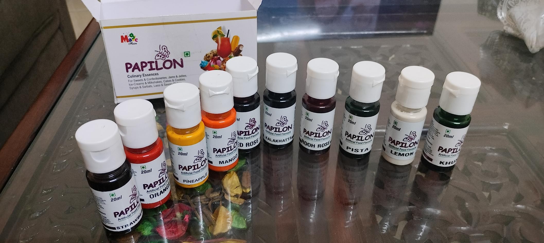 PAPILON Set of 10 Flavouring Emulsions 20ml x 10 Bottles Mixed Fruit ...