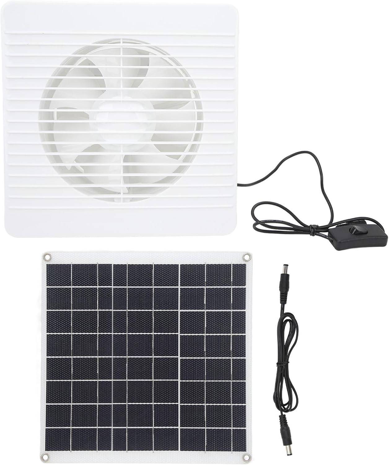 Amazon.com: Solar Panel Powered Fan 6 Leaves Exhaust Fan With 15W Solar ...