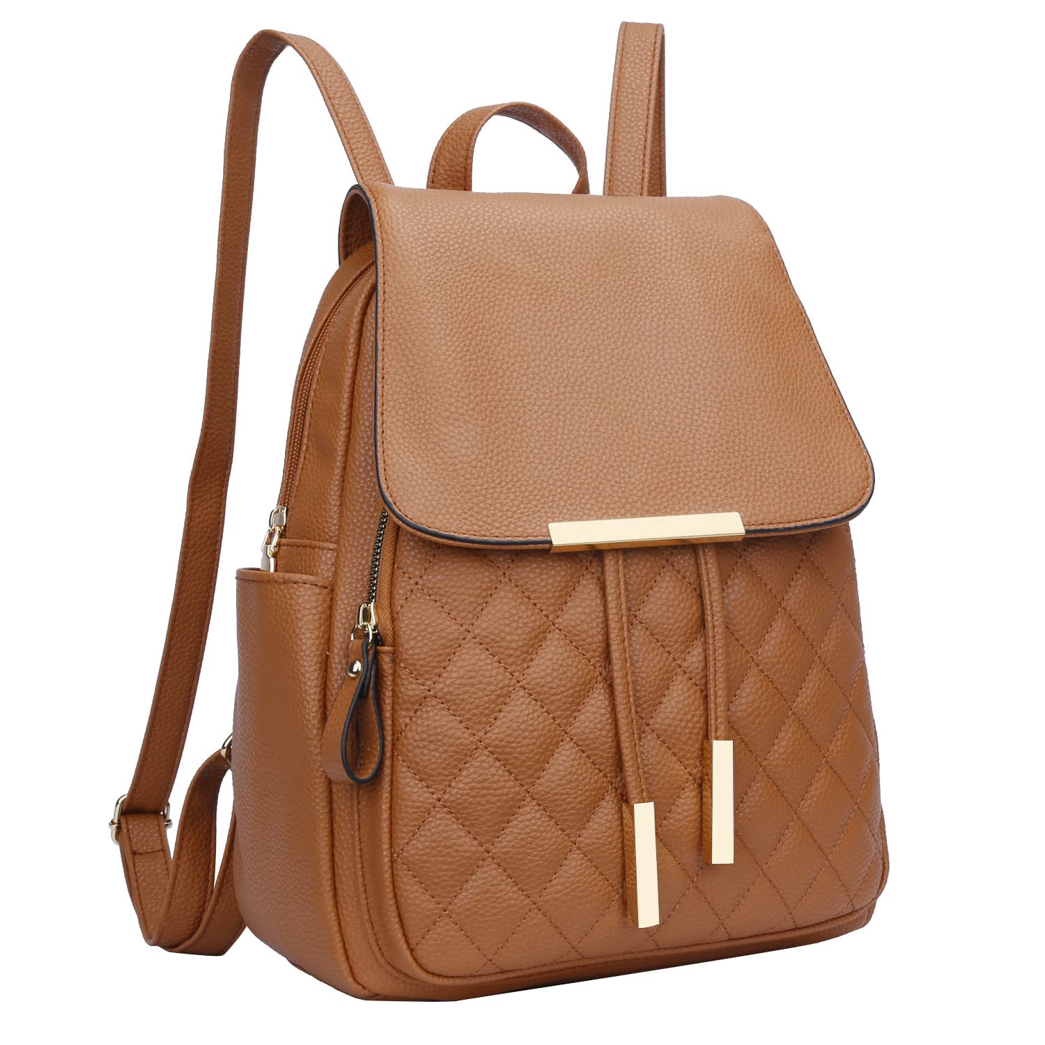 Amazon.com: KKXIU Quilted Trendy Leather Backpack Purse for Women and ...