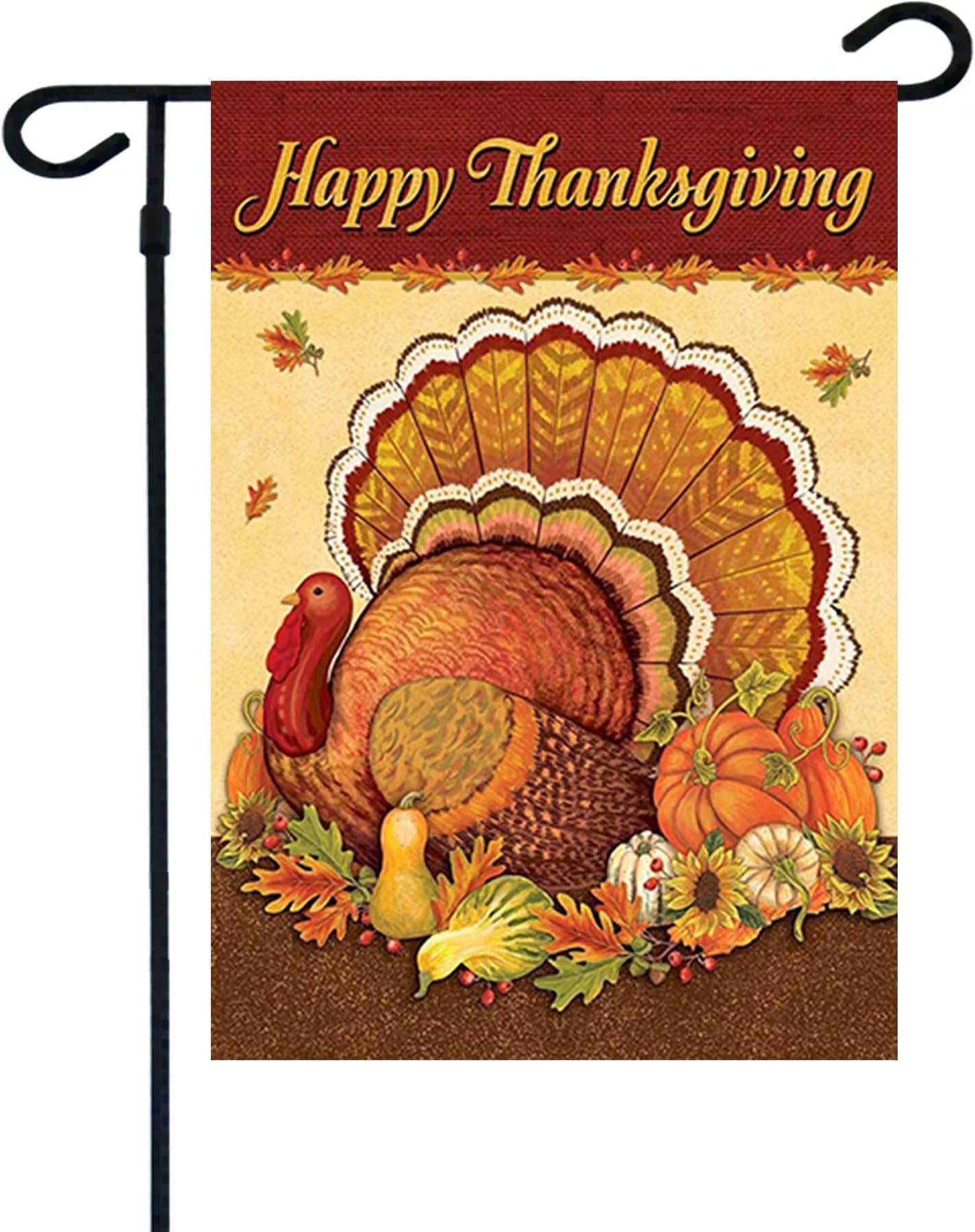Amazon.com : Akeydeco Thanksgiving Garden Flag,Happy Thanksgiving Flags ...