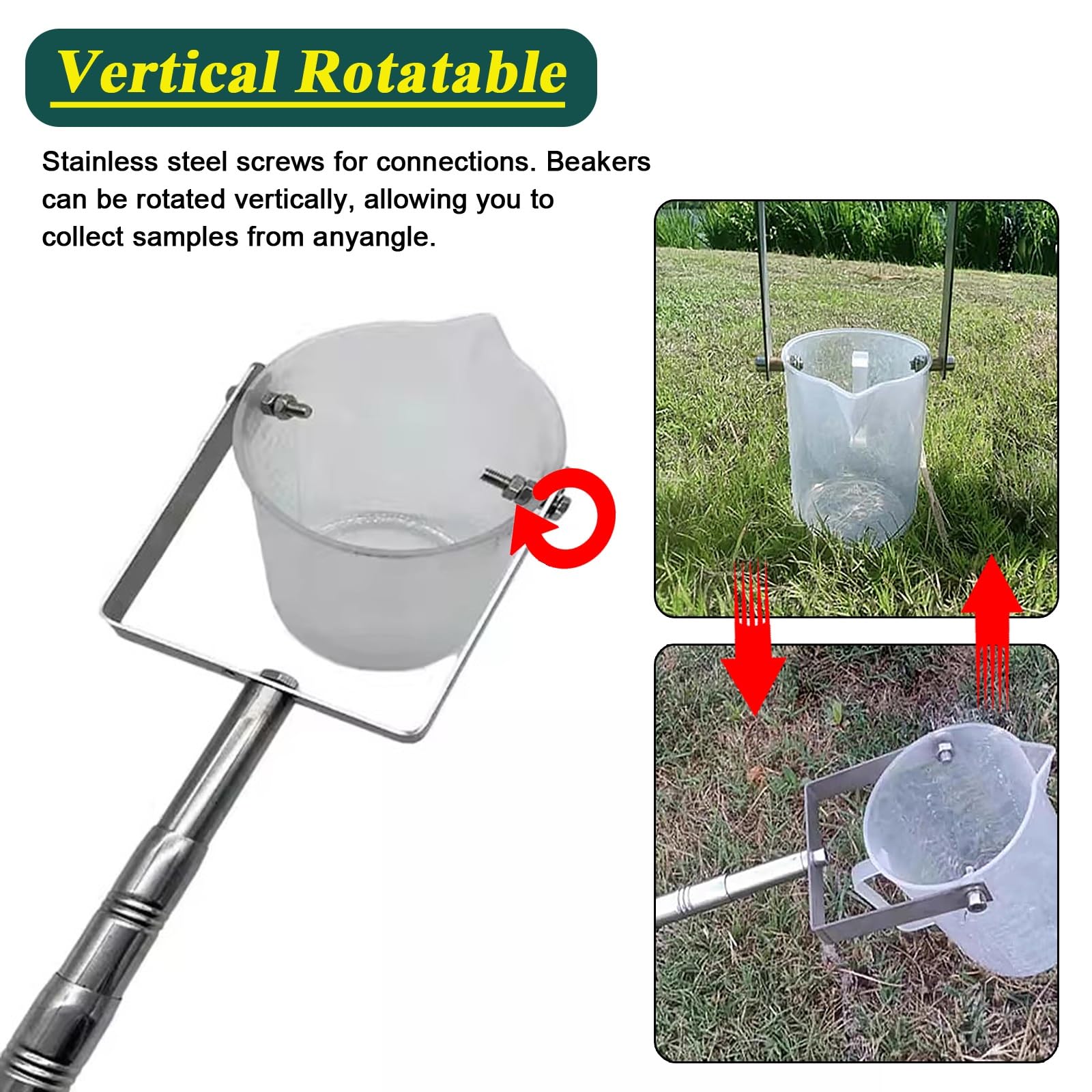 Water Sample Telescopic R Stainless Steel Telescopic Rod Water Quality Sampler 500ml /1000ml ...