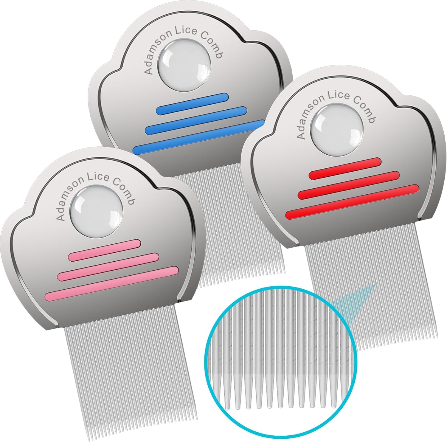Amazon.com : Adamson Lice Comb 3 Pack - Stainless Steel Lice Comb for ...
