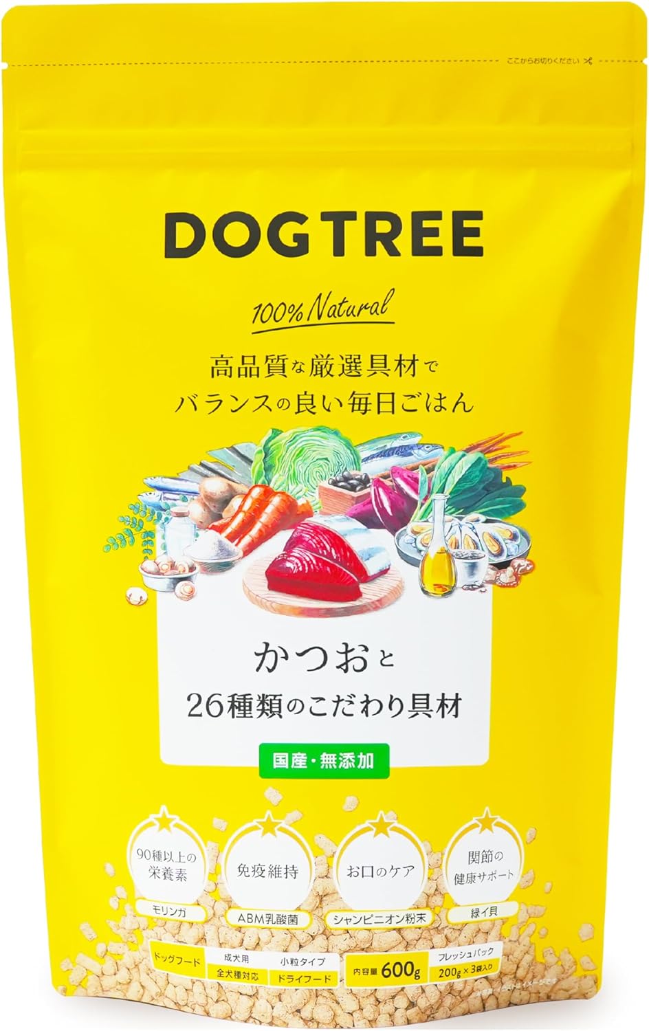 Amazon.co.jp: ドッグツリー ドッグフード 国産 無添加 かつおと26種類のこだわり具材 小型犬用 【100%生肉/緑イ貝/モリンガ/消化に良い/ノンオイル/小麦グルテンフリー ...