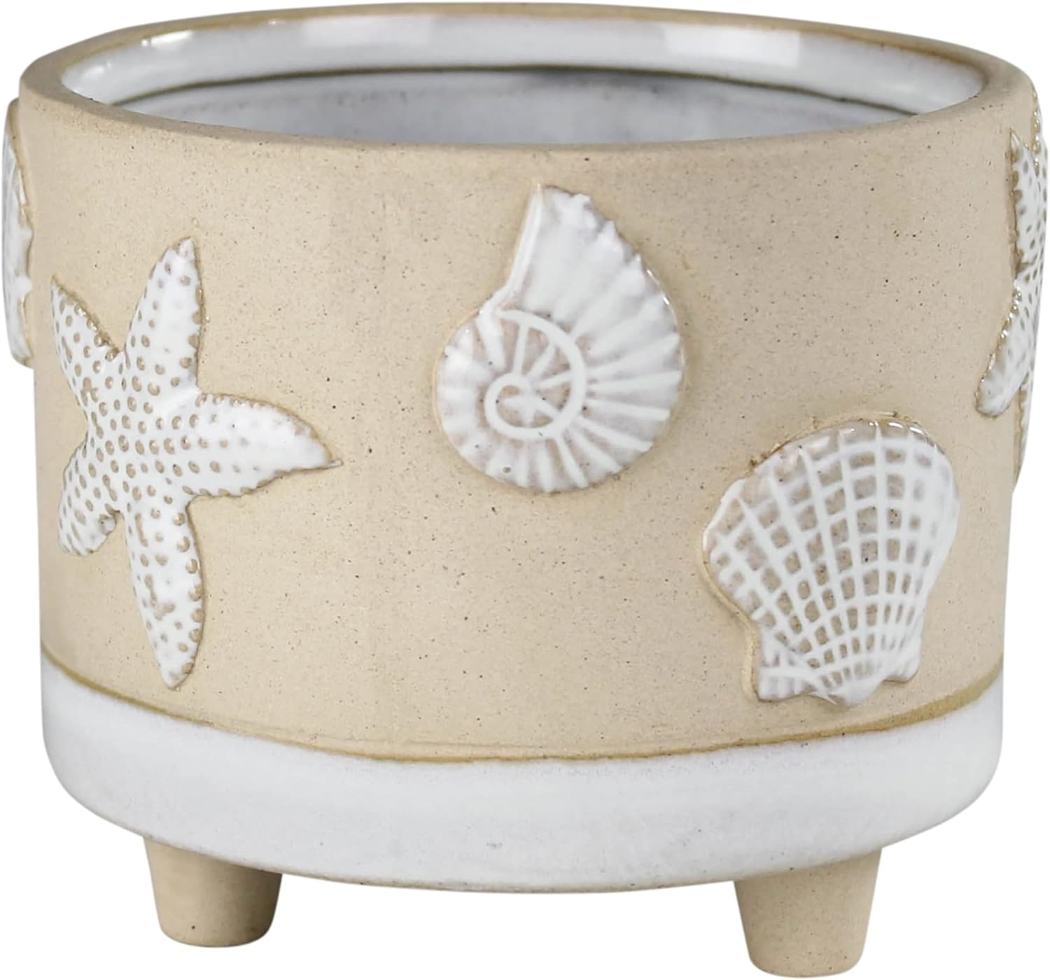 Amazon.com: HomArt Seashell Cachepot, 5-inch Diameter, Ceramic : Patio ...