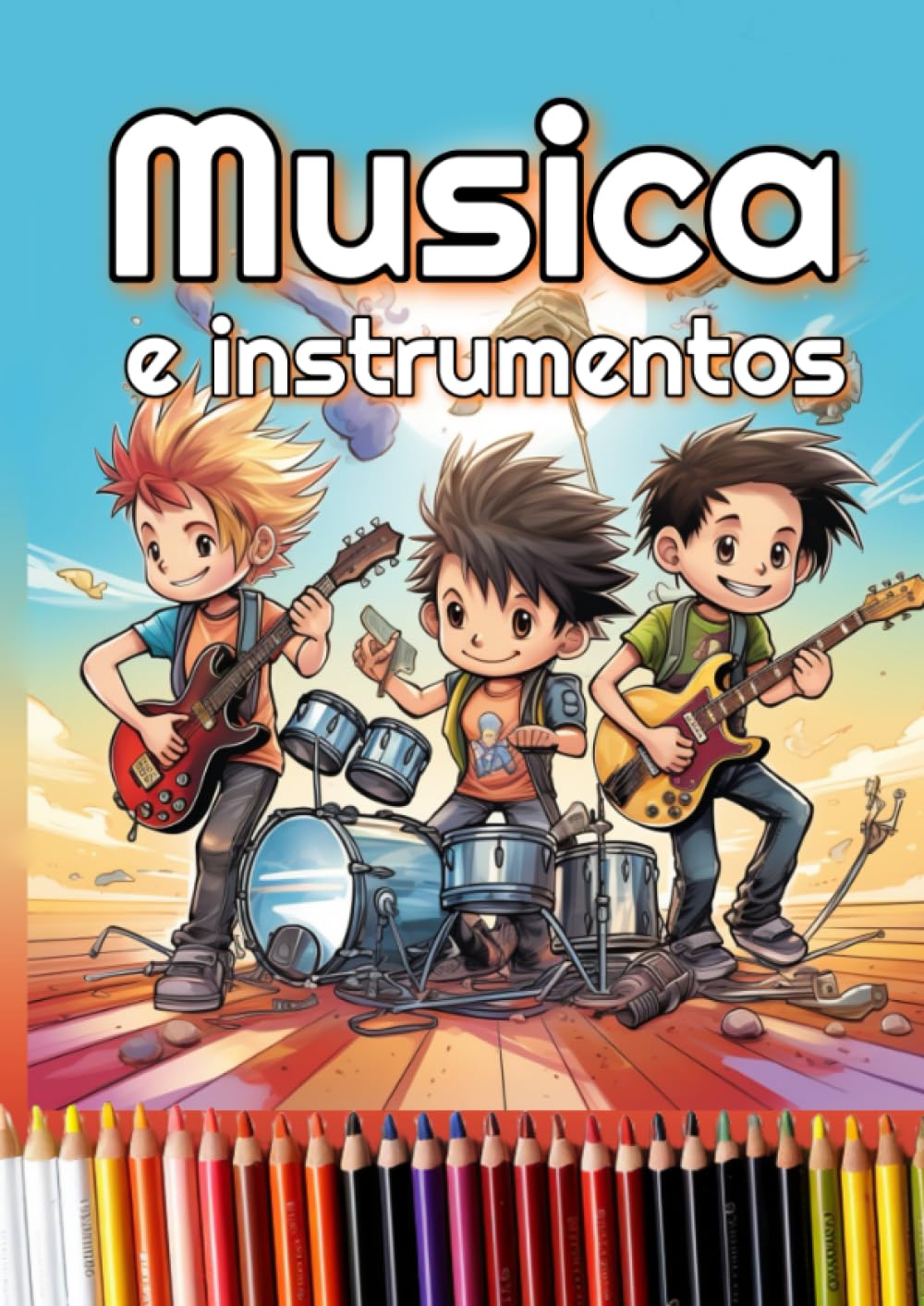 Música en Colores: Instrumentos y Bandas: Libro de colorear (Spanish ...