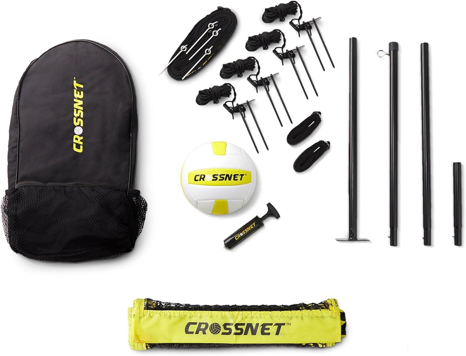 CROSSNET 4-Way Volleyball Net with Carrying Backpack Ball – 4 Square ...