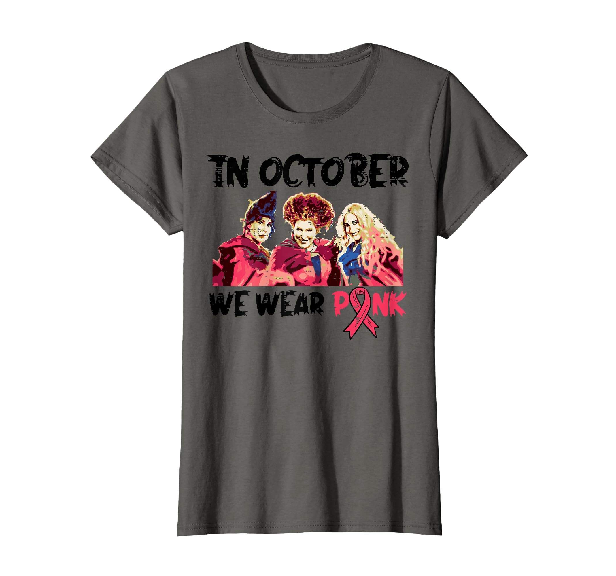 Amazon.com: Breast Cancer Witches October We Wear Pink Halloween Women ...