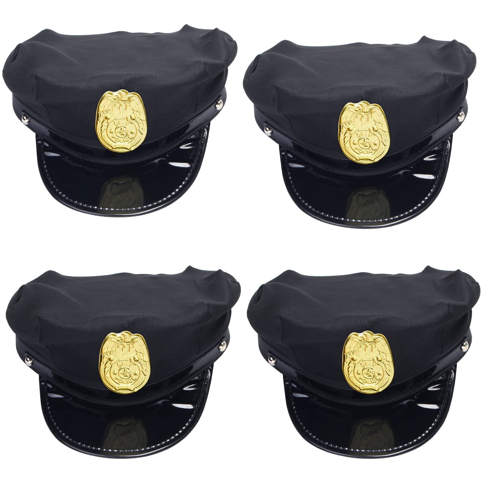 Snapklik.com : Aichiyu 4 Pieces Adults Police Hat Cop Captain Hat Cap ...