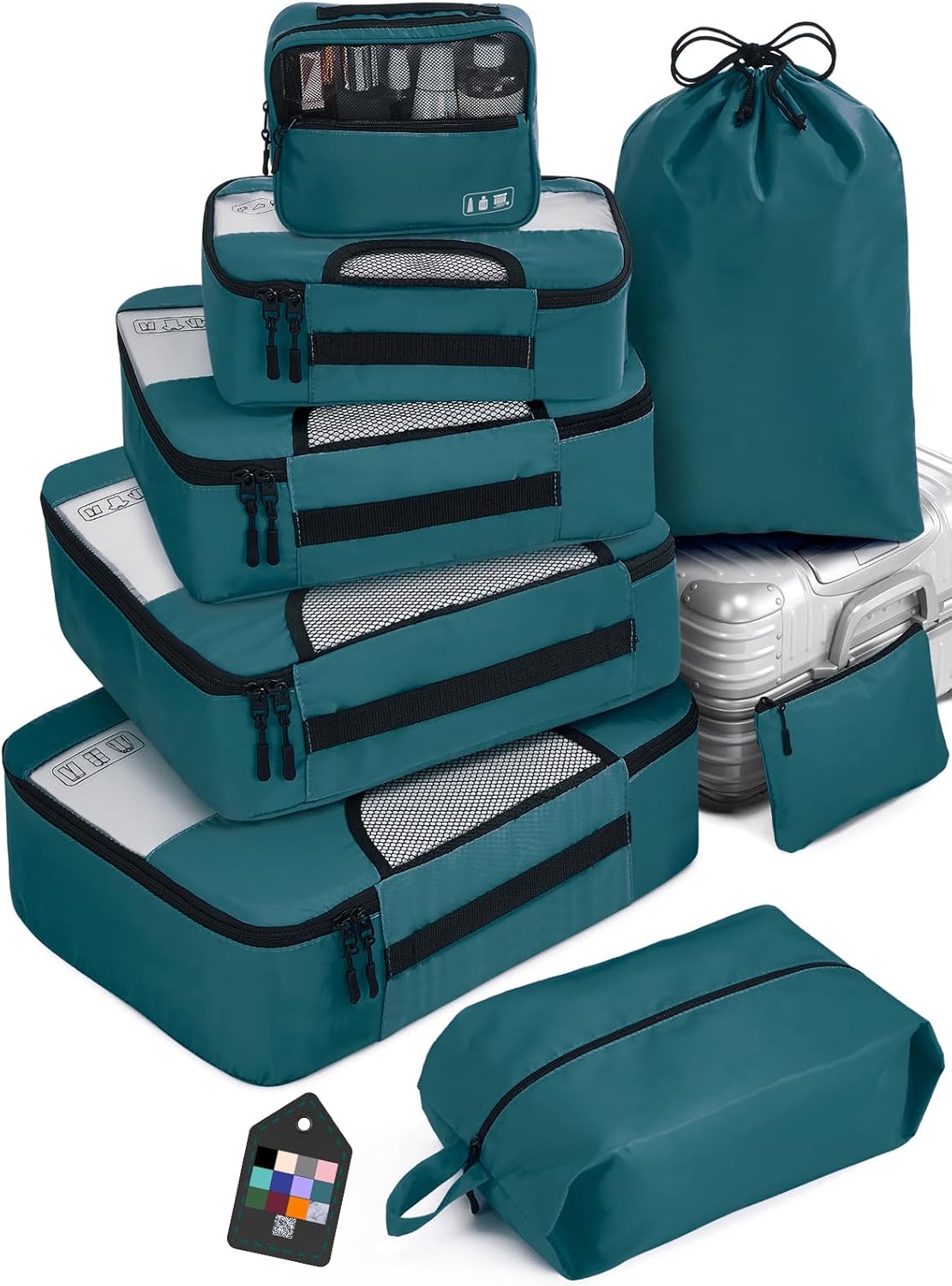 Amazon.com: Veken 8 Set Packing Cubes for Suitcases, Travel Bag ...
