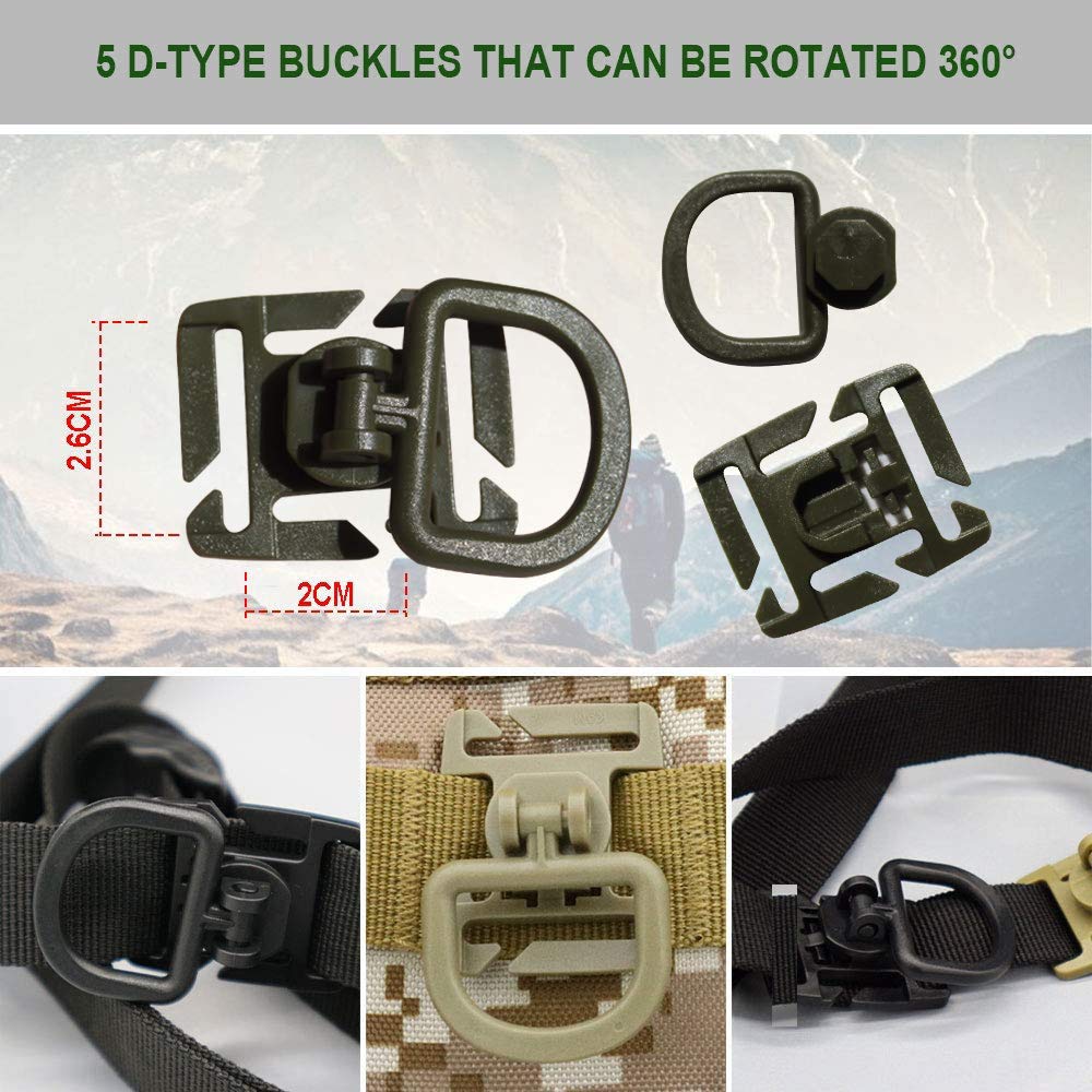 MWZTECH Kit of 25 Attachments for Molle Backpack, Molle Accessories Kit ...