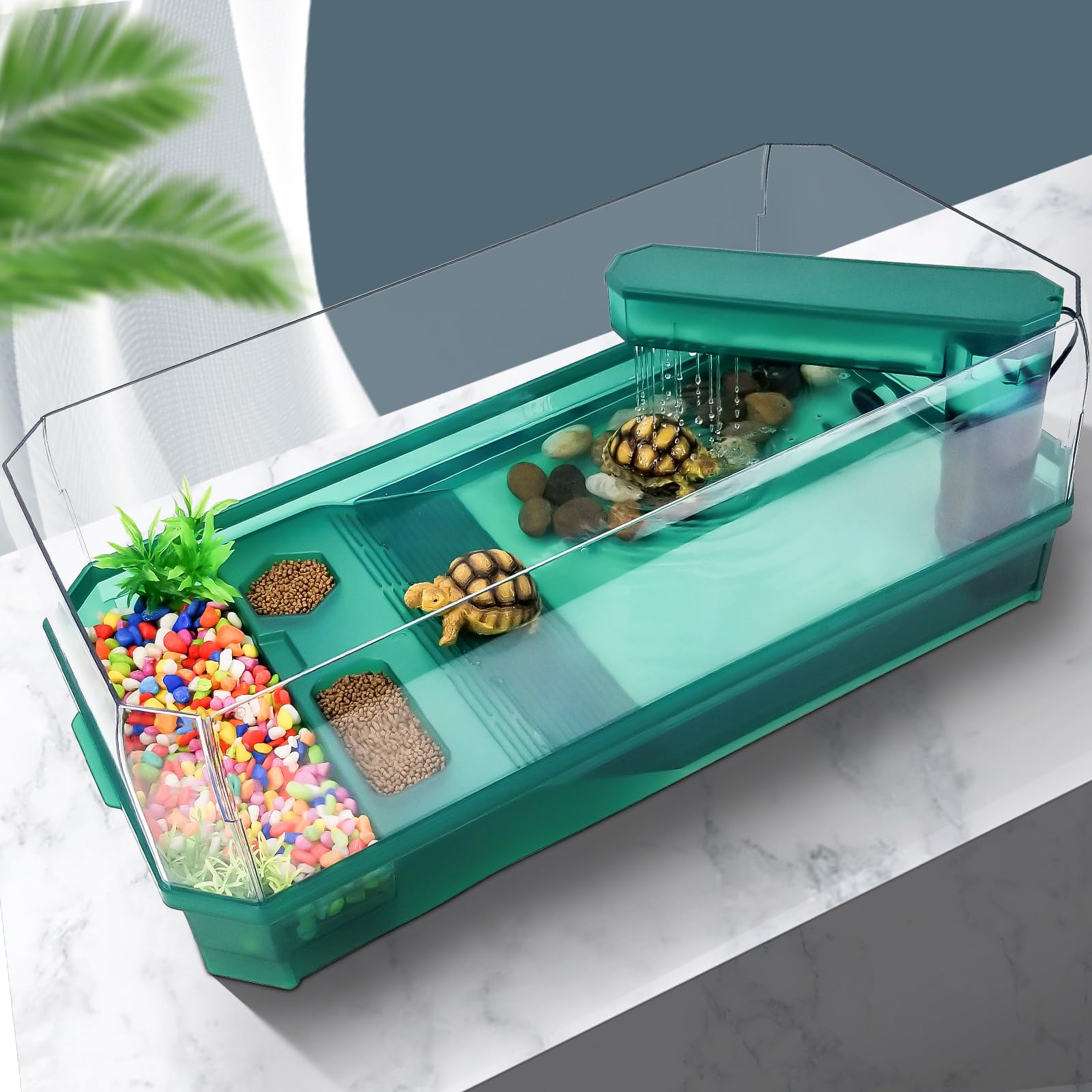 Wedoelsim Turtle cage Tortoise Terrarium with Pump?Filter with Shower ...
