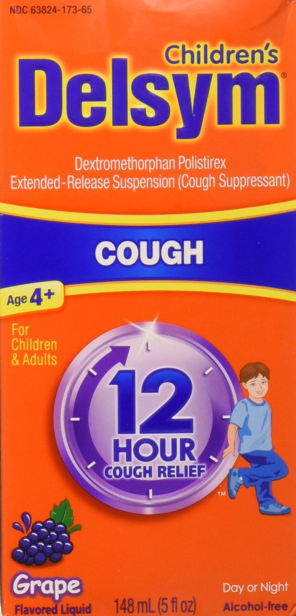 Amazon.com: Delsym 12 Hour Cough Relief Alcohol Free Grape Flavored ...