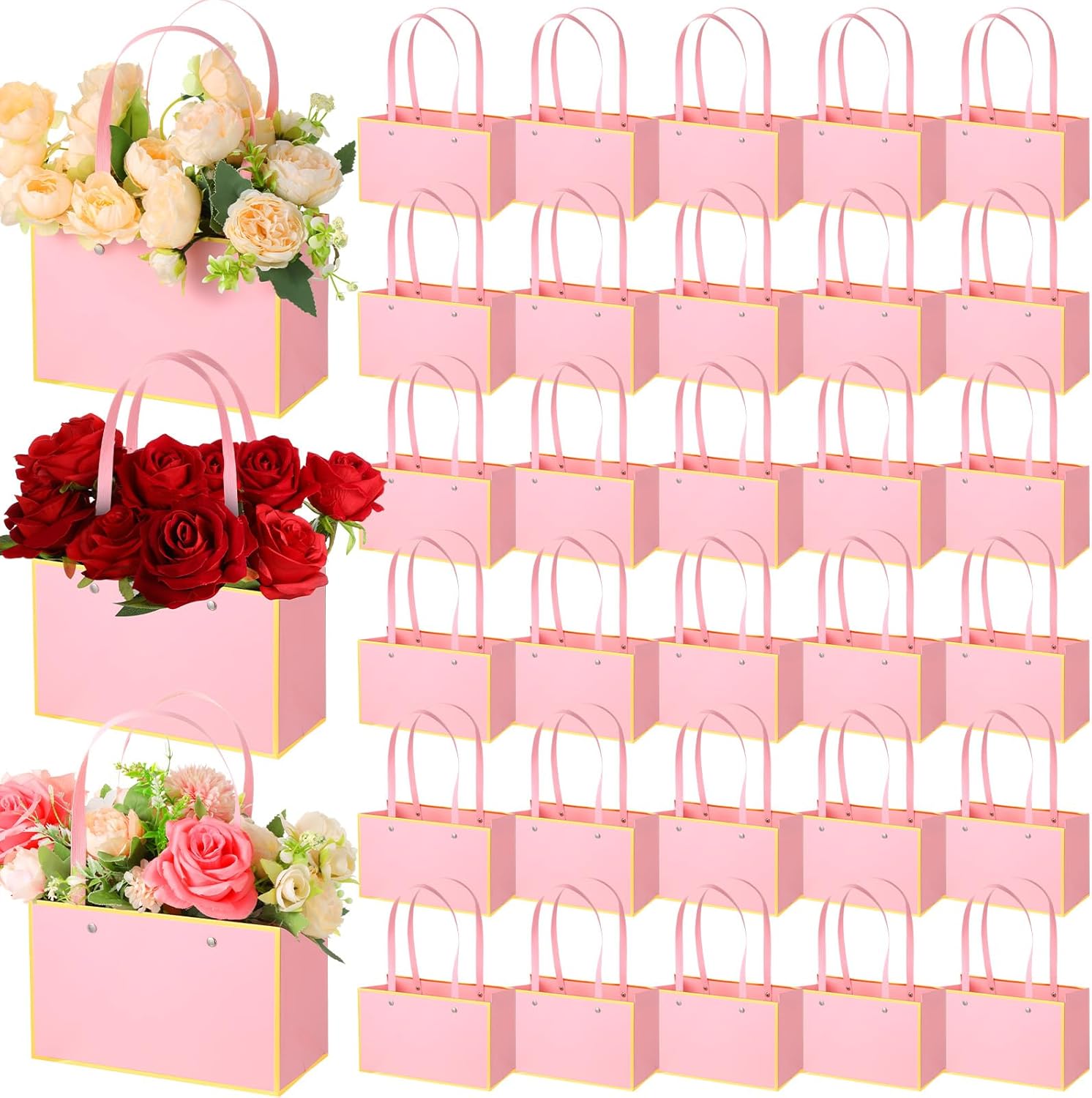 Amazon.com: Skyygemm 30 Pcs Flower Boxes Flower Bags for Bouquets ...
