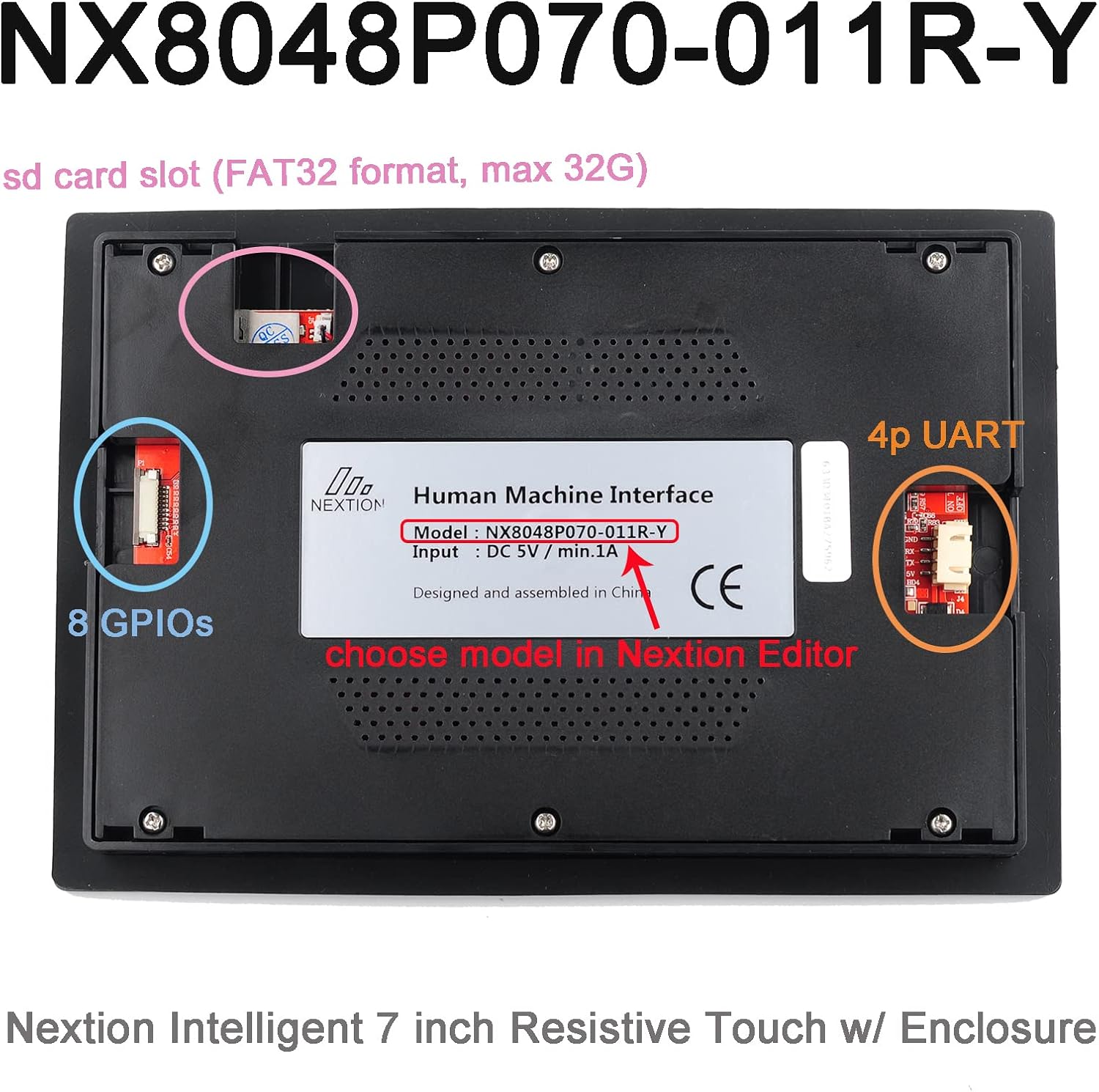Buy NEXTION Intelligent 7.0 inch Display NX8048P070-011R-Y HMI ...