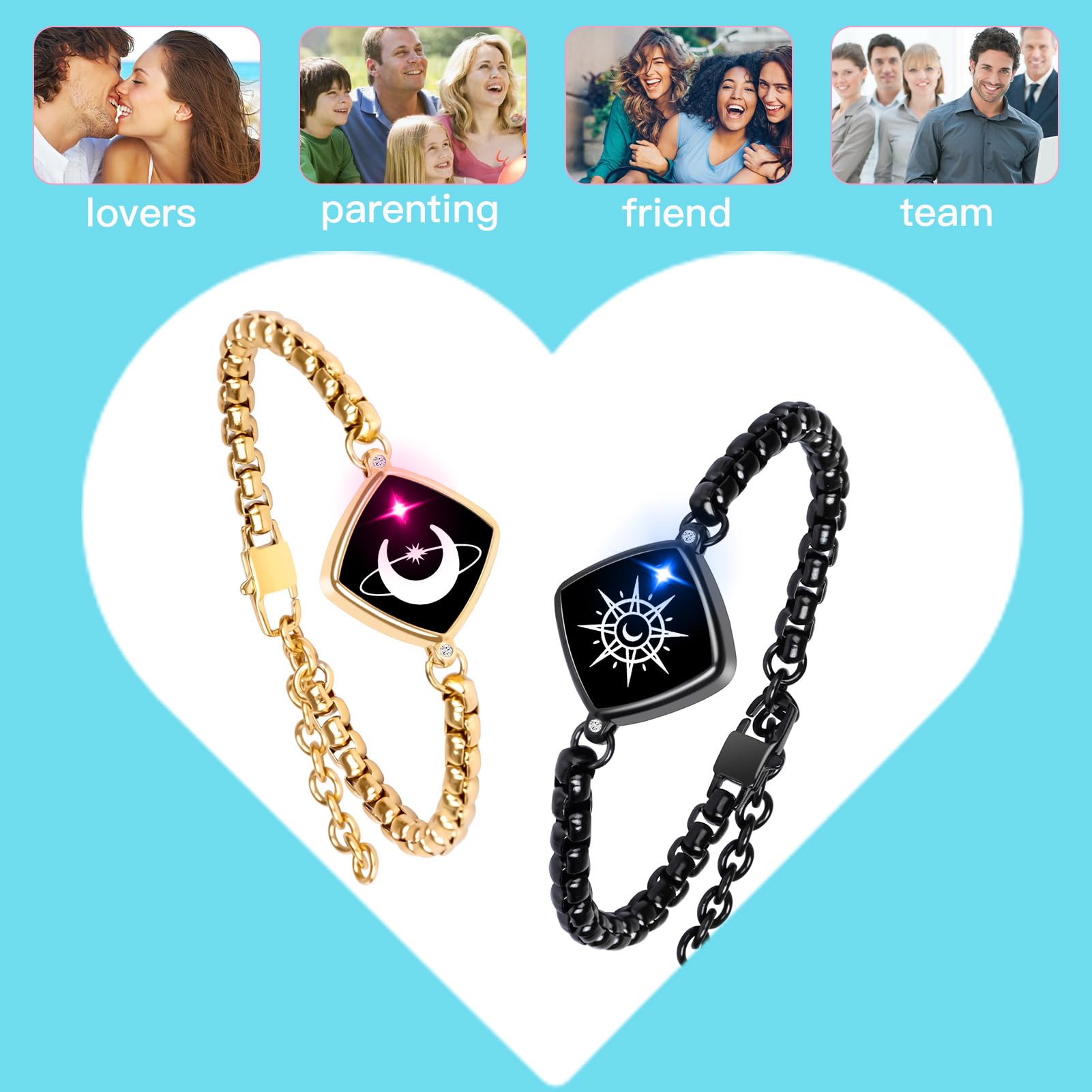 Snapklik.com : Long Distance Touch Bracelets,Vibration & Light Up ...