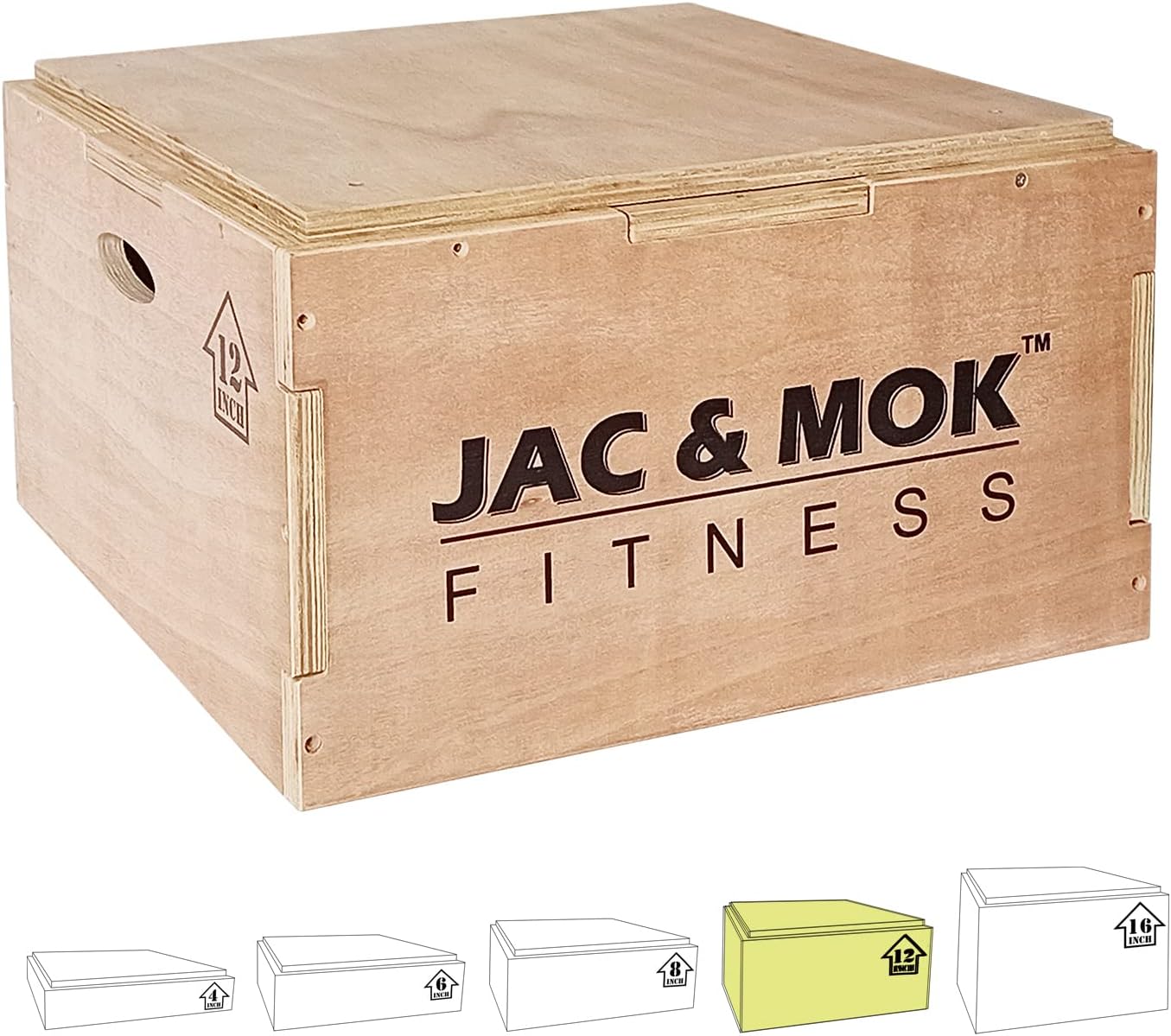 JAC&MOK Wood Plyometric Box for Jumping Exercise, Stackable Wood Plyo ...