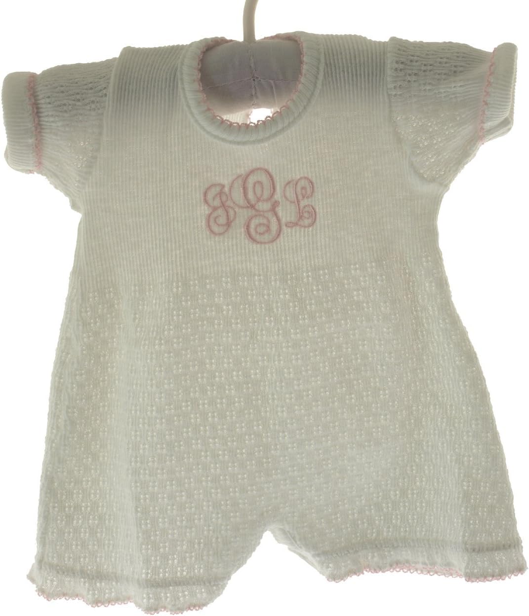 Amazon.com: Paty Inc Baby Girls White & Pink Layette Romper Outfit 3M ...