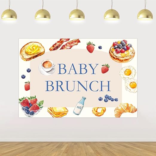 Amazon.com : Sursurprise Baby Brunch Baby Shower Backdrop, 5x3FT Brunch ...